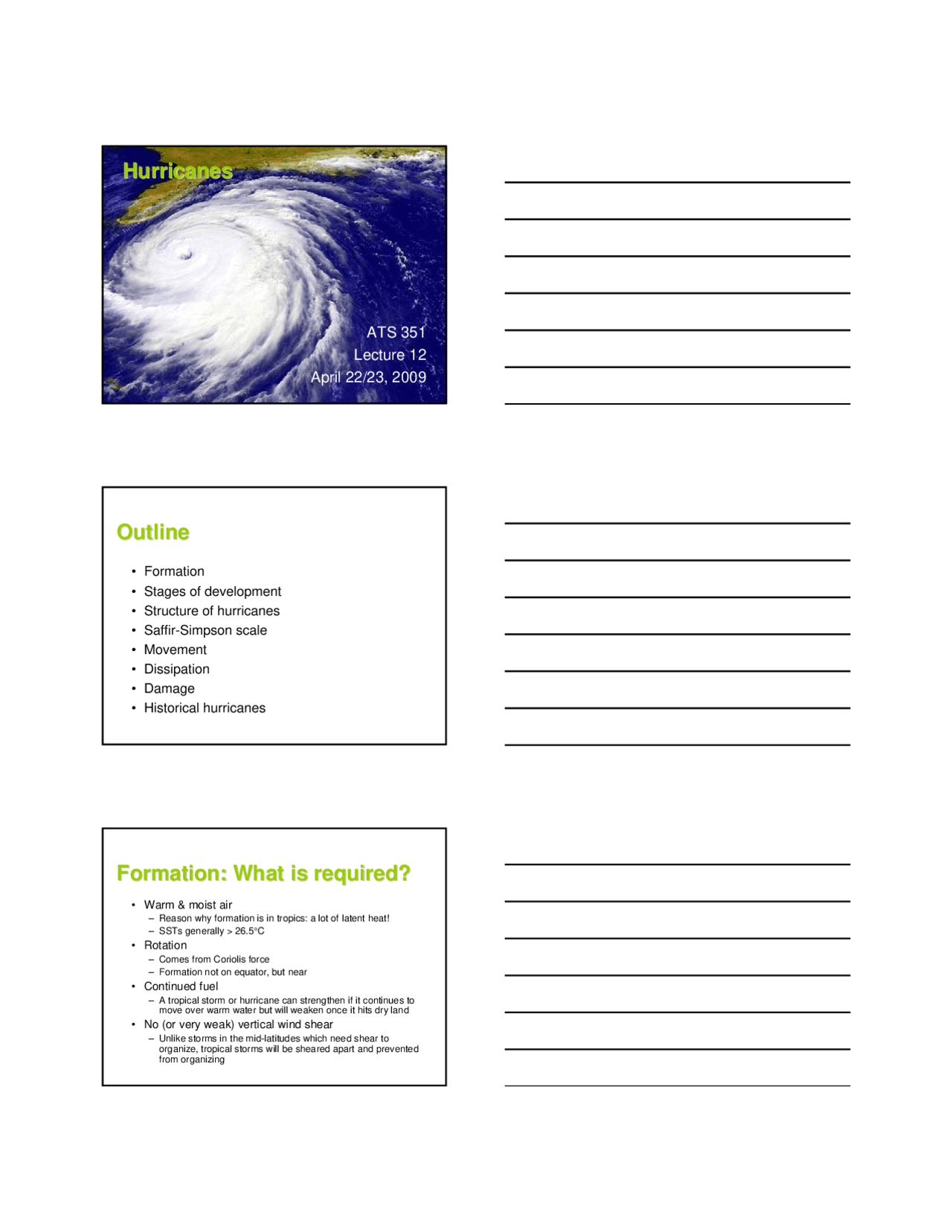 Lecture Slides On Hurricanes Introduction To Weather And Climate Lab