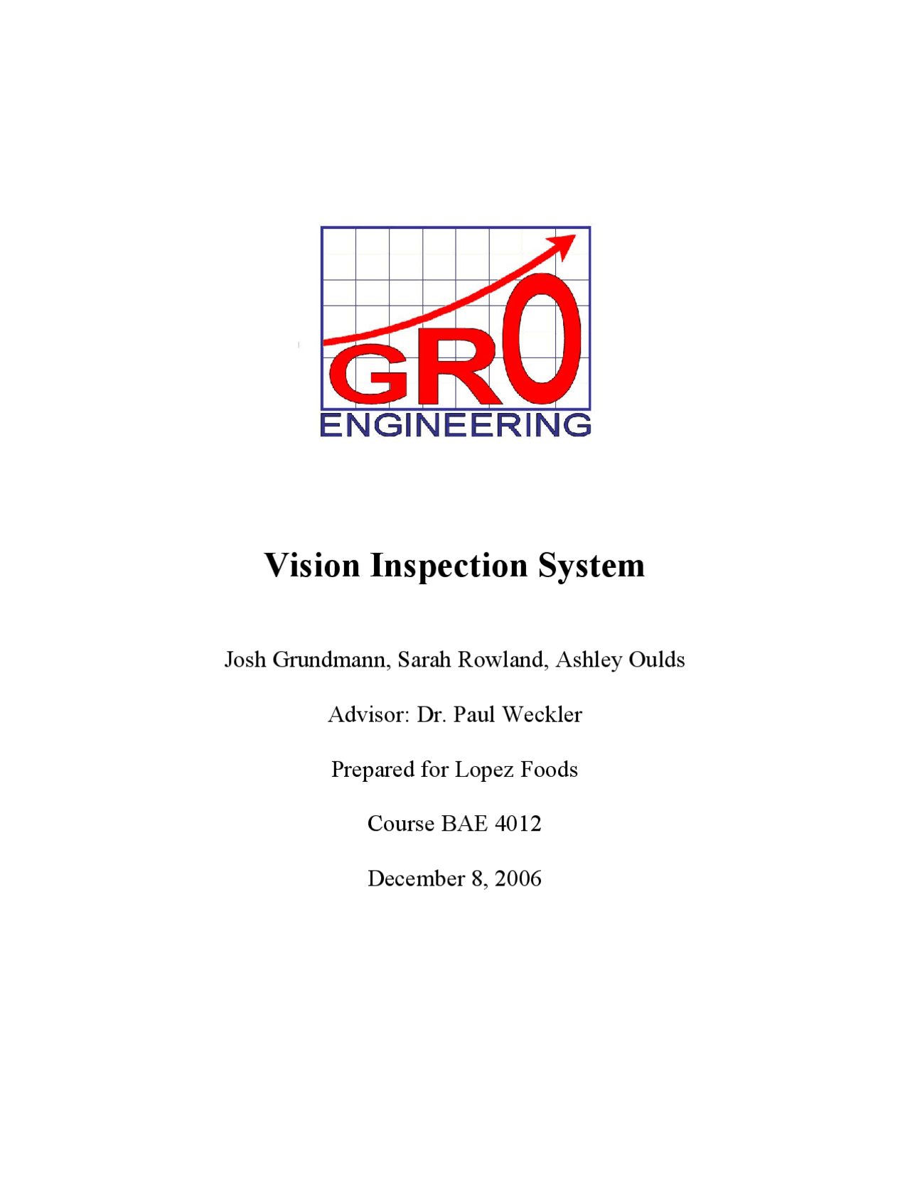 Vision Inspection System - Lecture Slides | BAE 4012 - Docsity