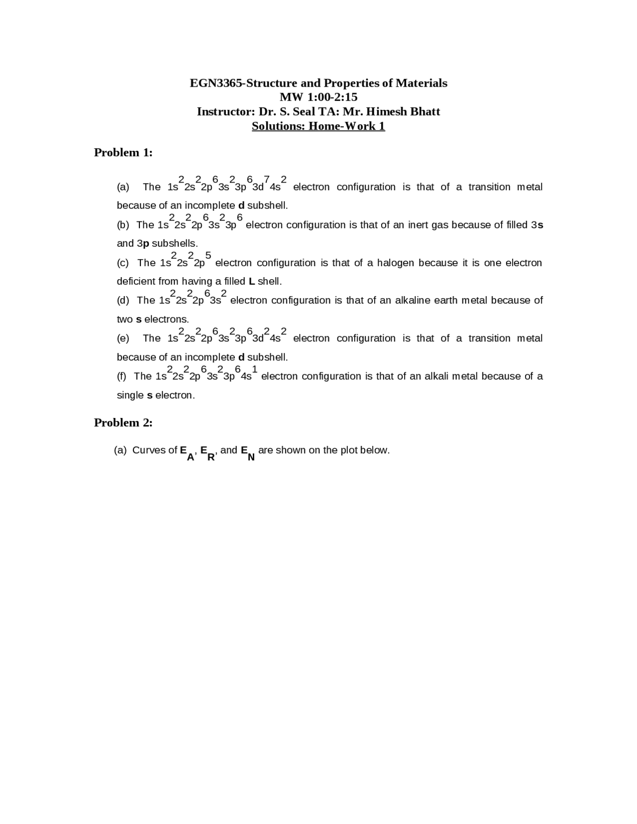 3 Solved Problems On Structure And Properties Of Material Homework 1