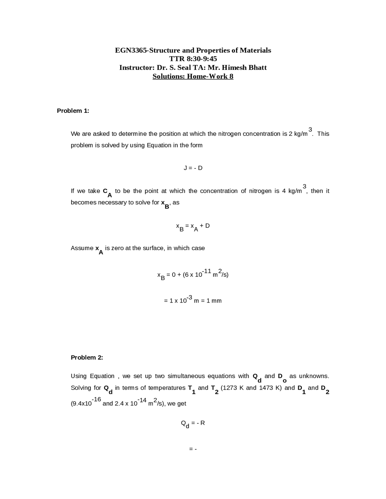 Solved Problems On Structure And Properties Of The Materials Egn 3365