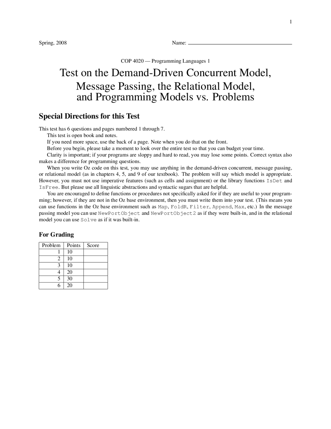 Test On Demand Driven Concurrent Model Message Passing Relational Model Programming Models