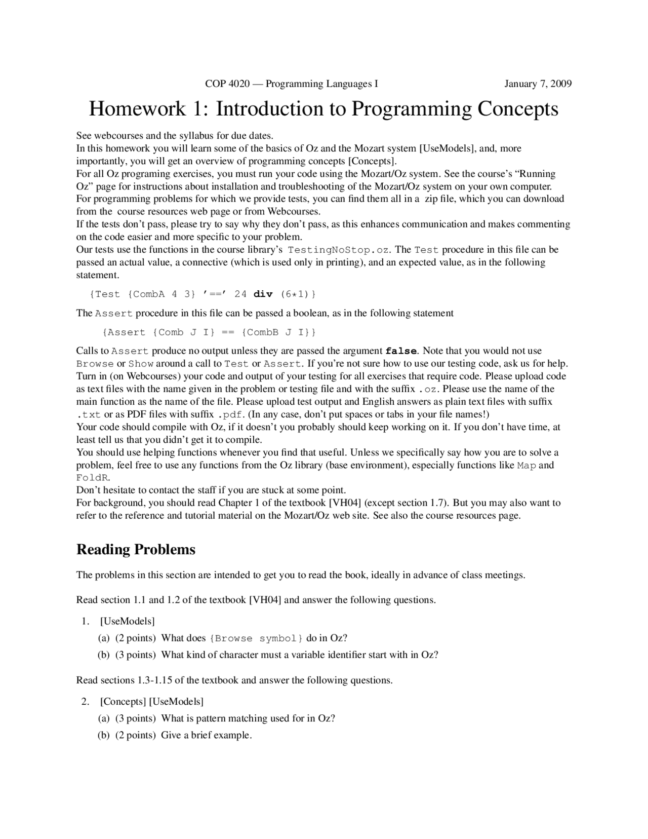 Solved Problems On Introduction To Programming Language Assignment 1