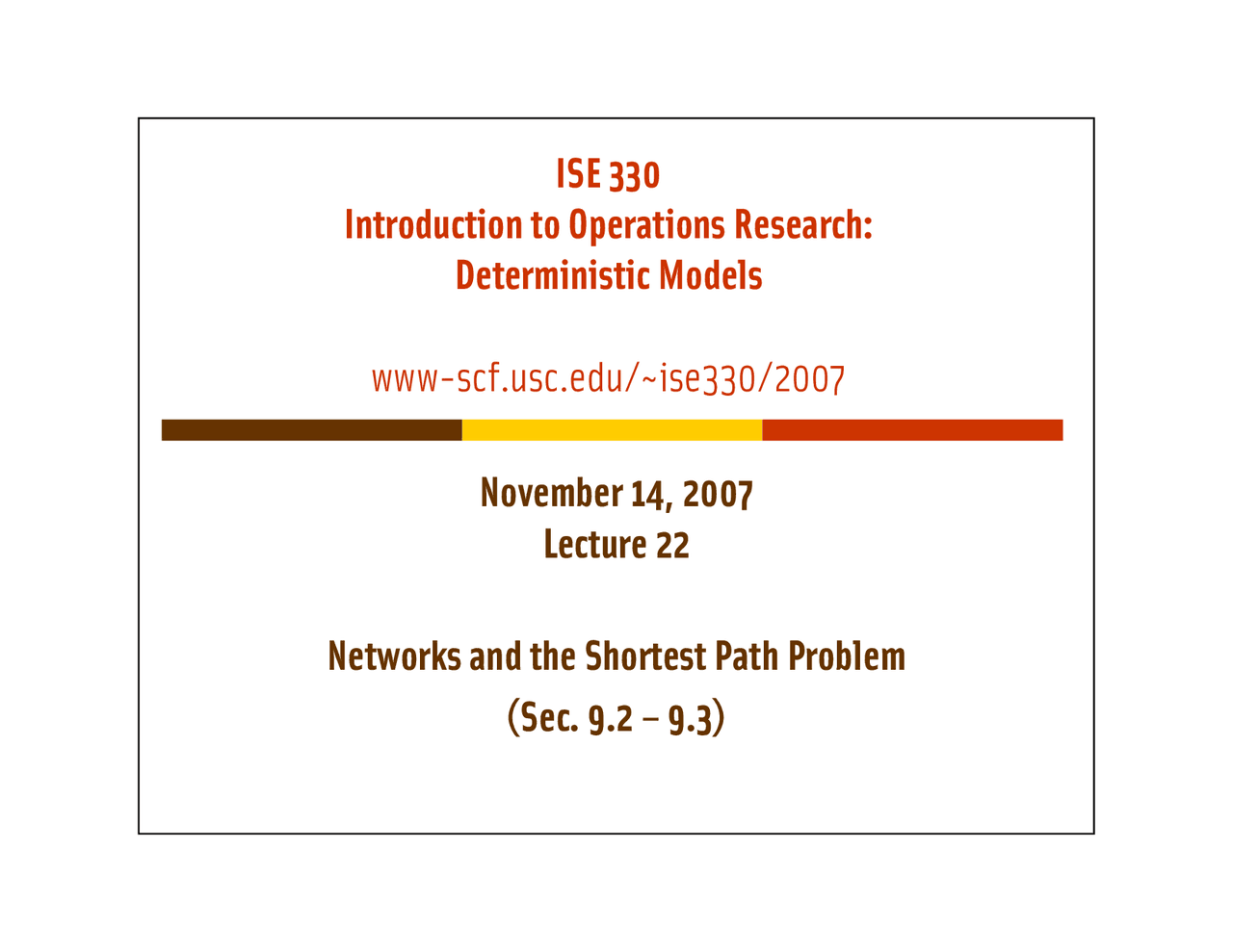 Networks And The Shortest Path Problem Notes Ise 330 Docsity