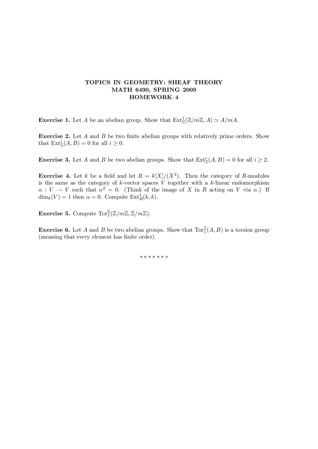 Homework 4 Topics In Geometry 2009 Math 6490 Docsity