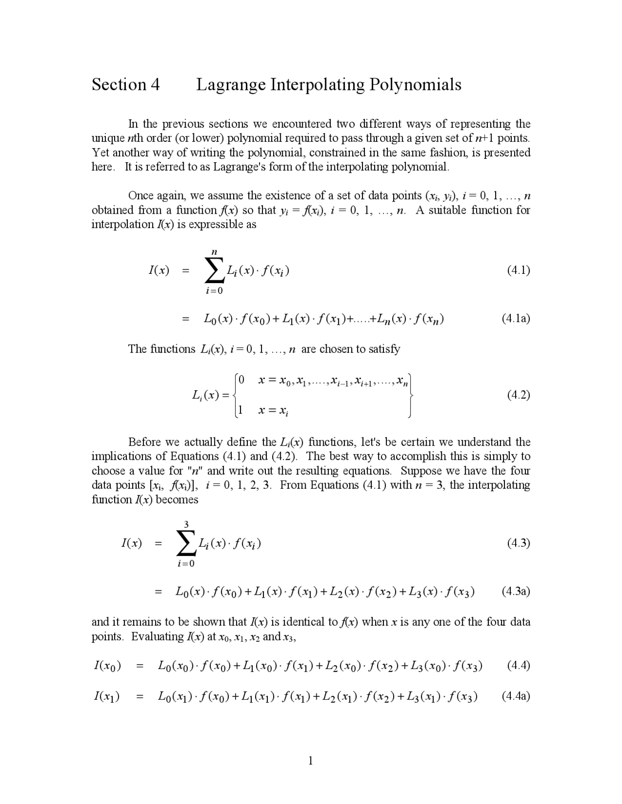 Lagrange Interpolating Polynomials In Engineering Analysis Egn 3420 Docsity
