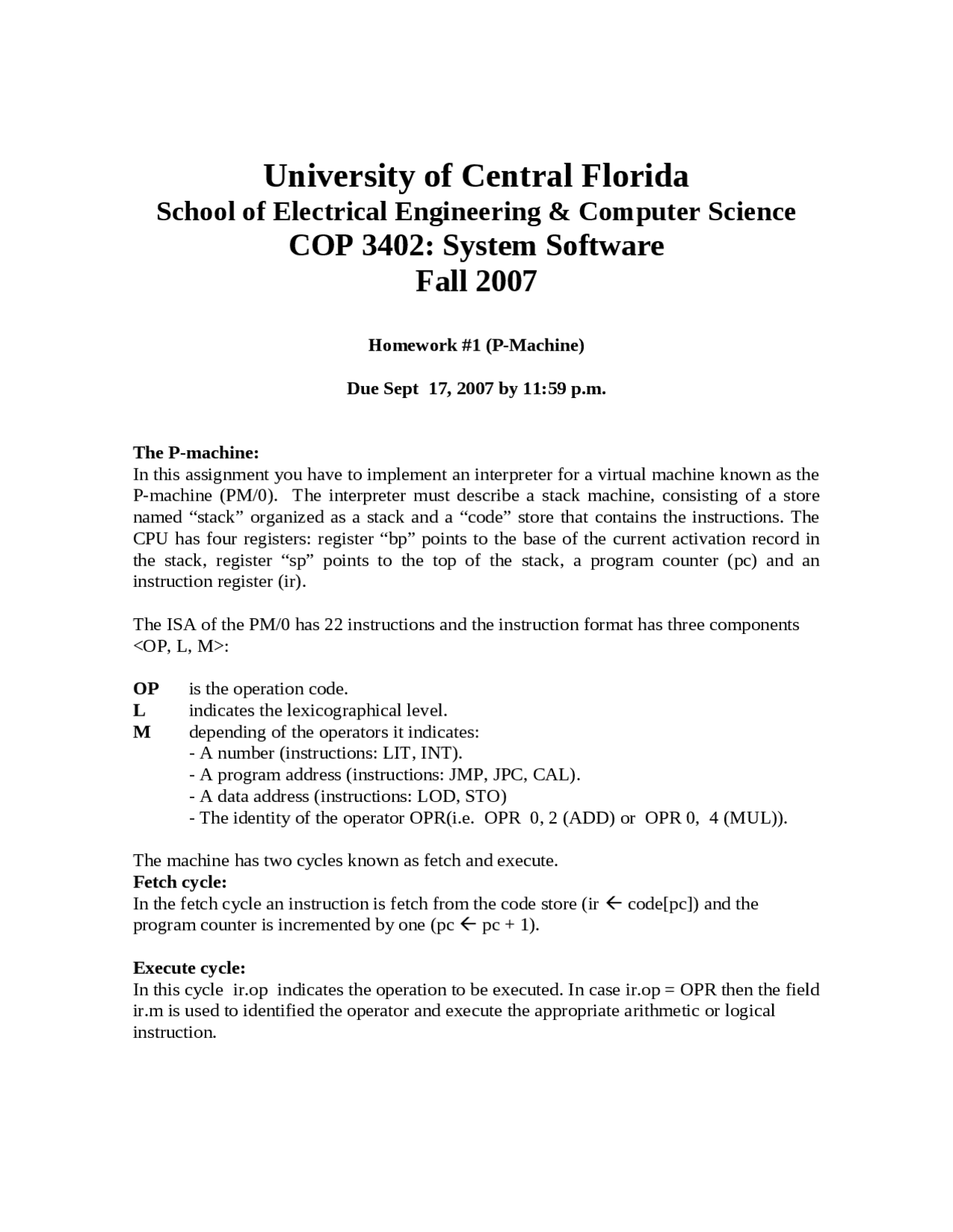 Homework 1 With Resolution Systems Software Cop 3402 Docsity