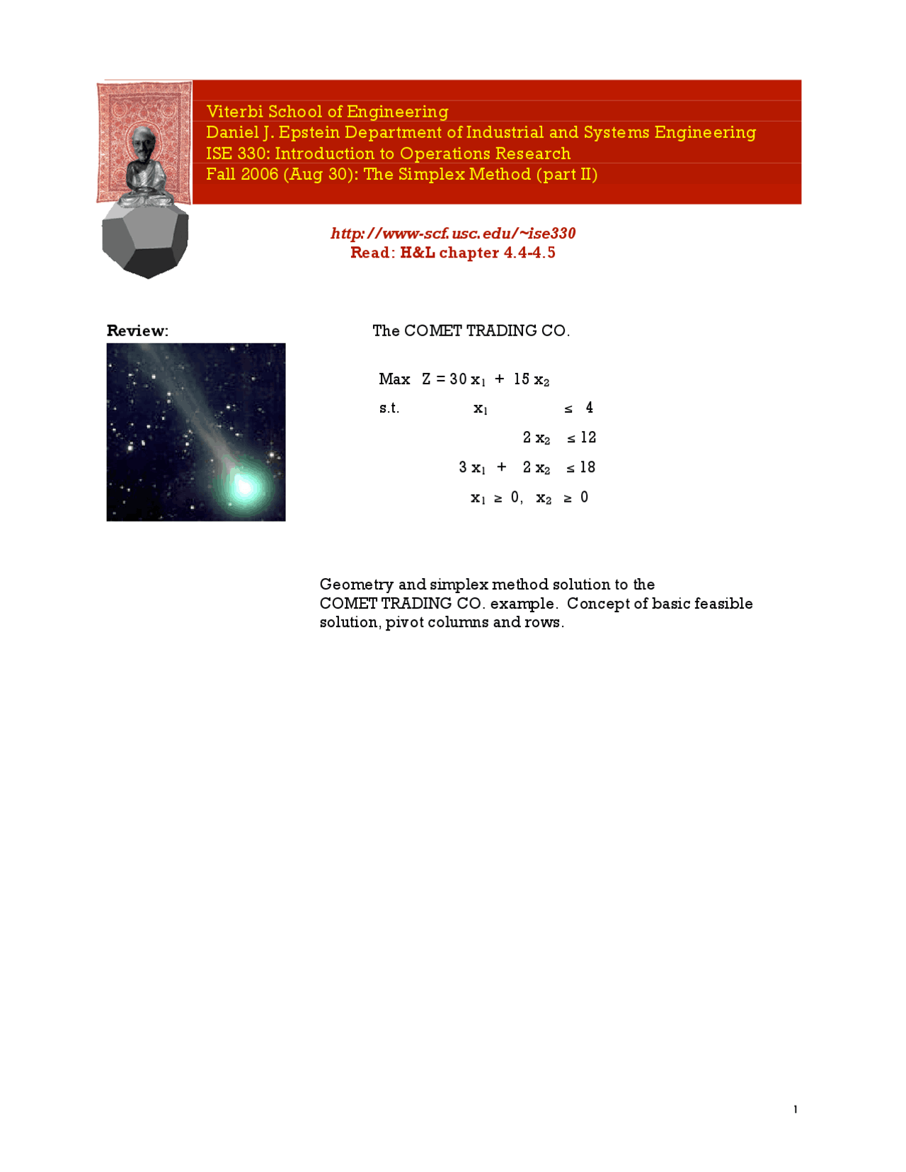 The Transportation Simplex Ii Lecture Notes Ise 330 Docsity