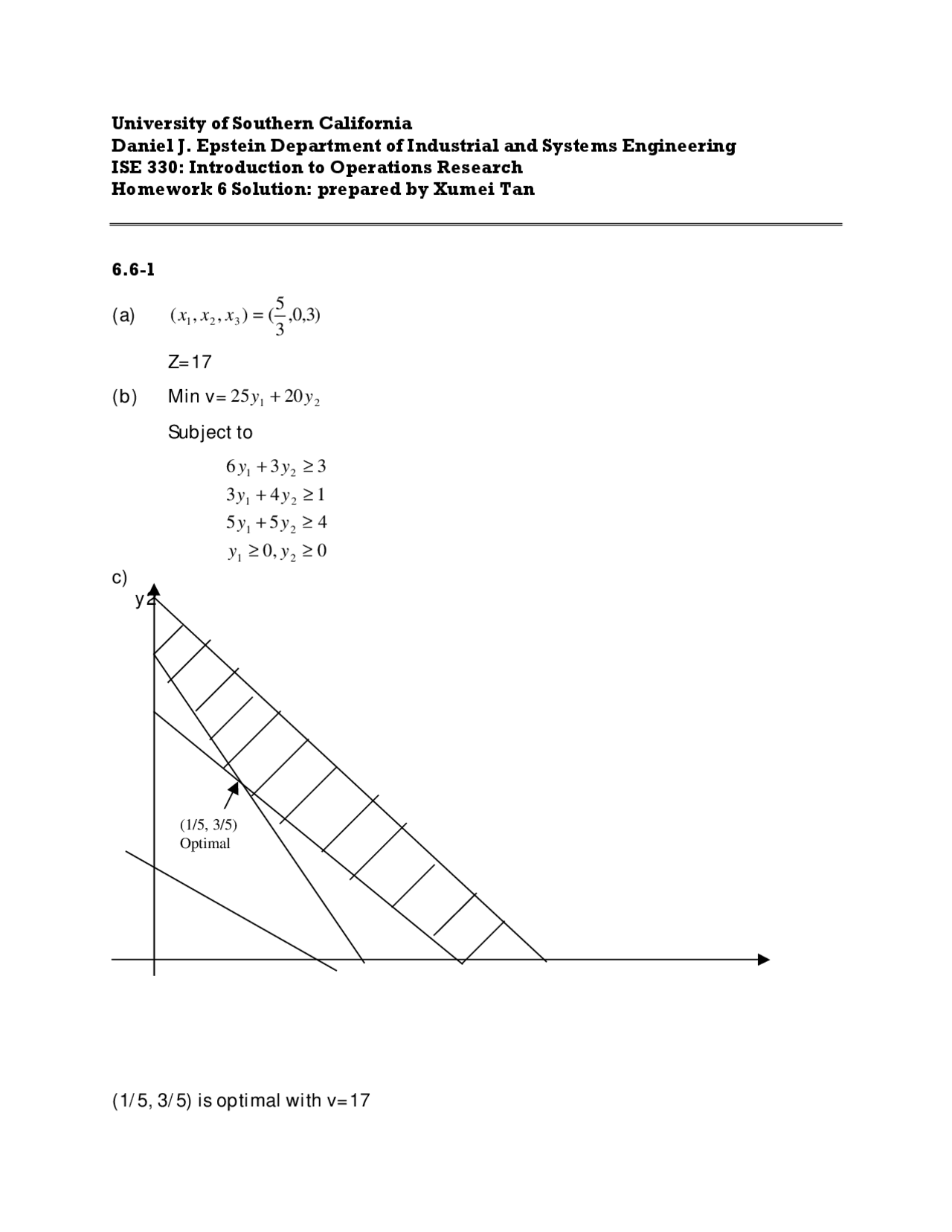 Introduction To Operations Research In Assignment 6 Ise 330 Docsity