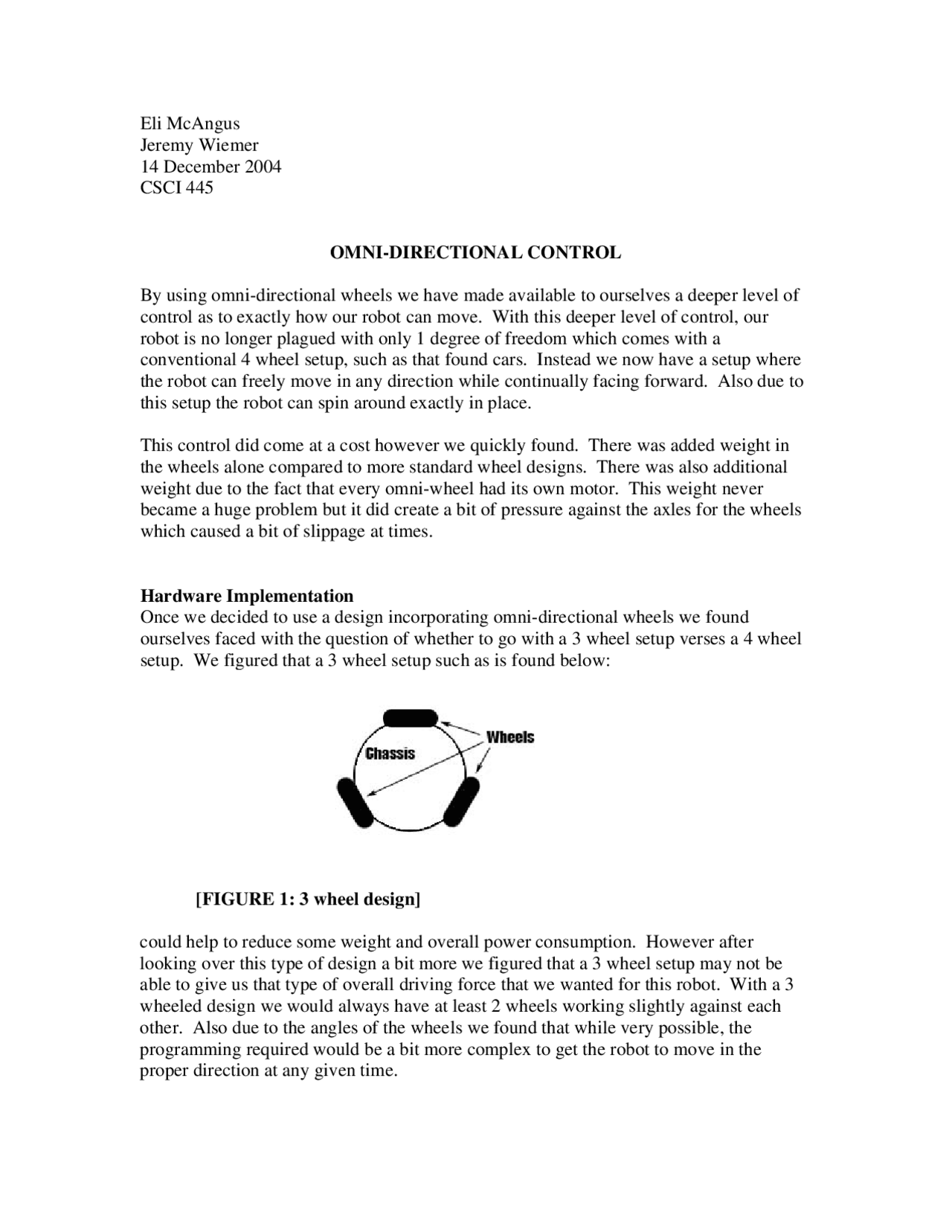 Omni Directional Control Introduction To Robotics Csci 445 Docsity
