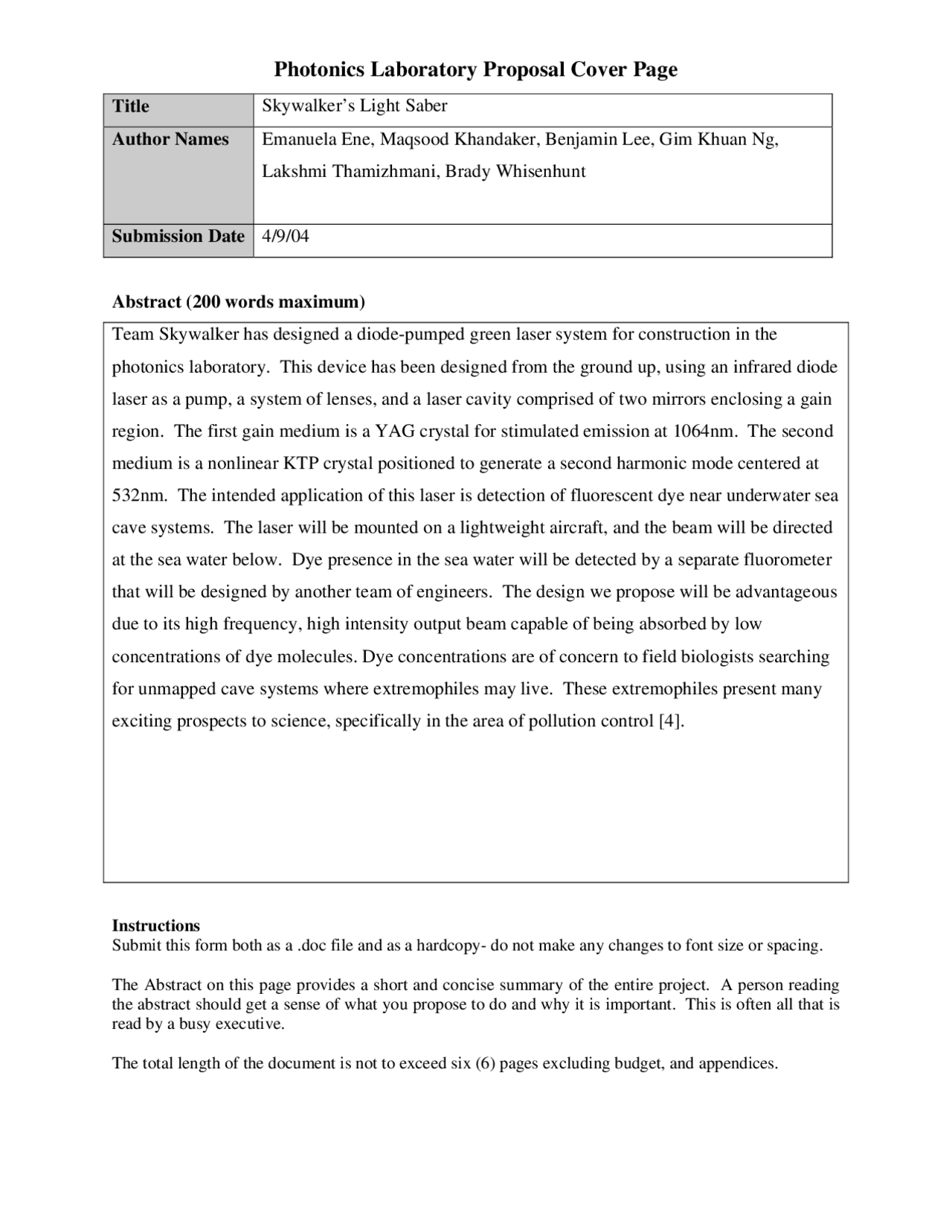 Project: Skywalker's Saber | ECEN 4813 - Docsity