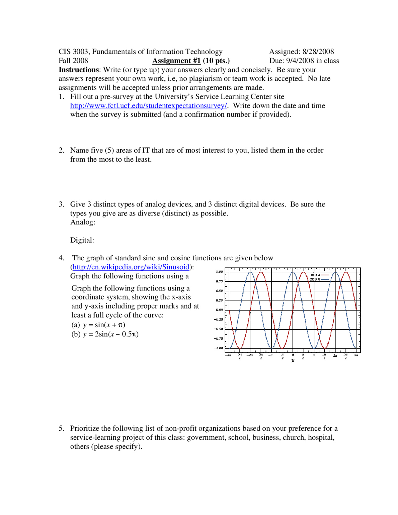 Fundamentals Of Information Technology Assignment 1 Cis 3003 Docsity