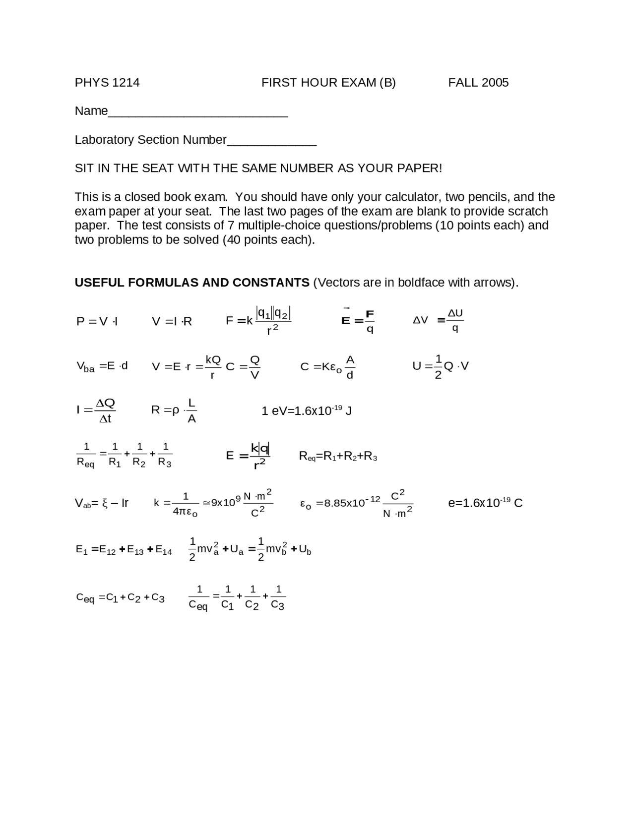 Quiz 1 Unsolved Questions General Physics Phys 1214 Docsity