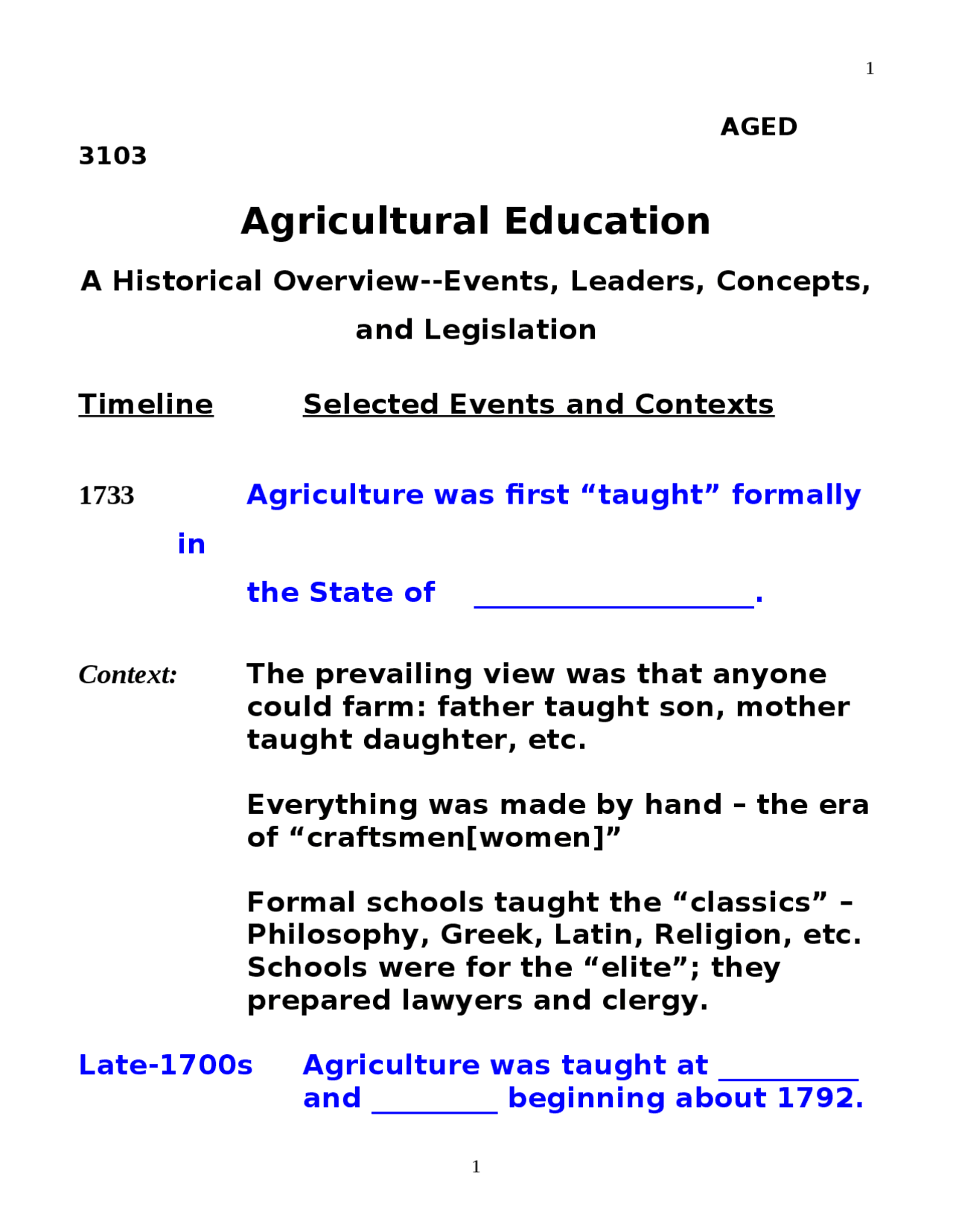 Lecture Notes on Agricultural Education | AGED 3103 | Study notes ...
