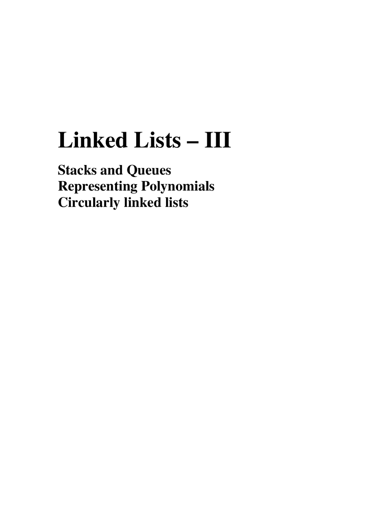 Stacks And Queues Representing Polynomials Circularly Linked Lists Cop 3502 Docsity