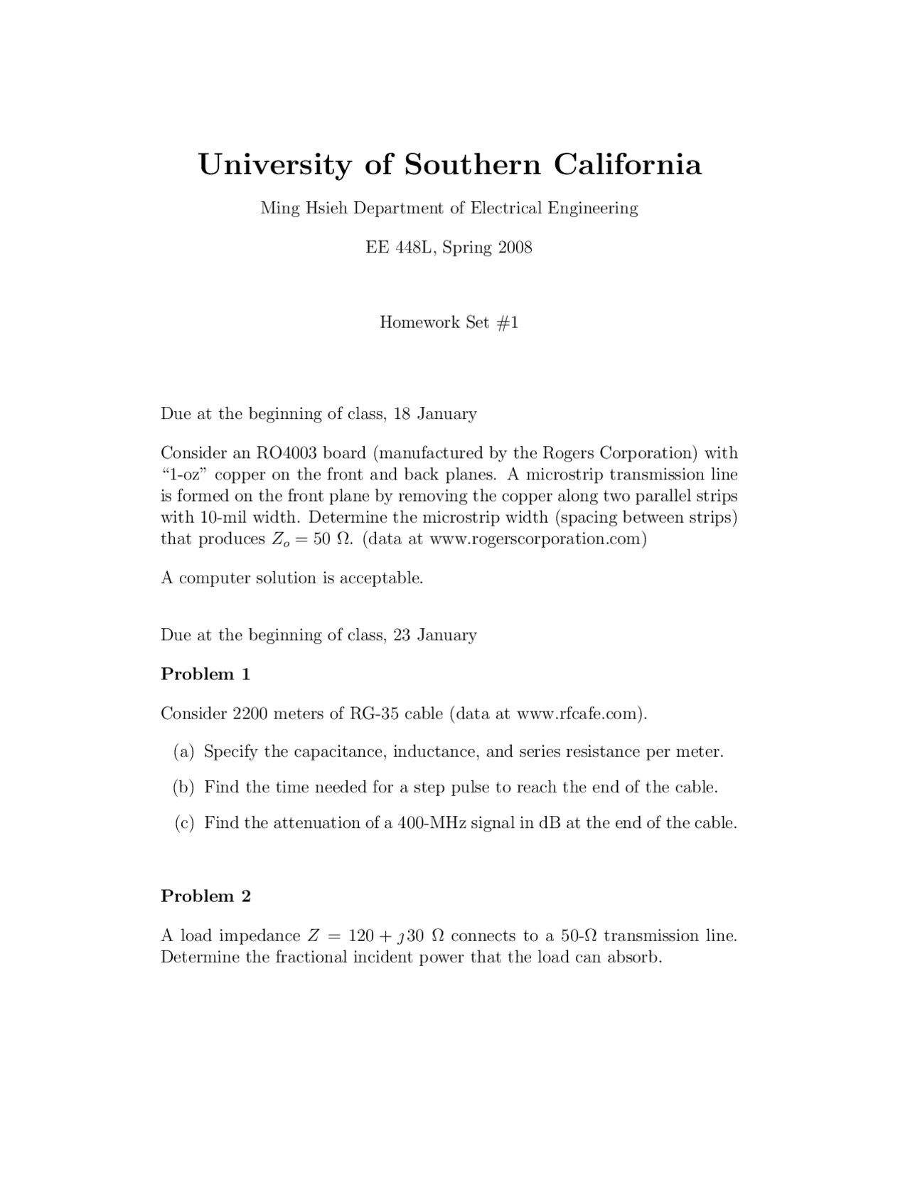 5 Problems To Specify The Capacitance Assignment 1 Ee 448l Docsity
