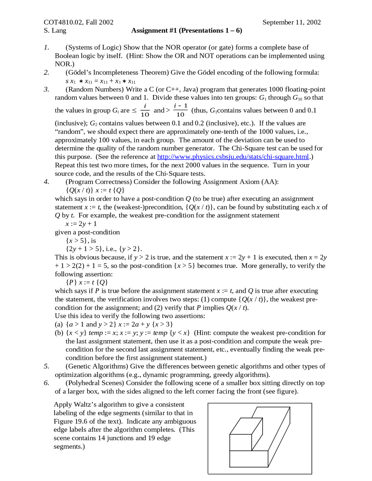 Systems Of Logic Godel Incompleteness Theorem Random Numbers Program Correctness Genetic