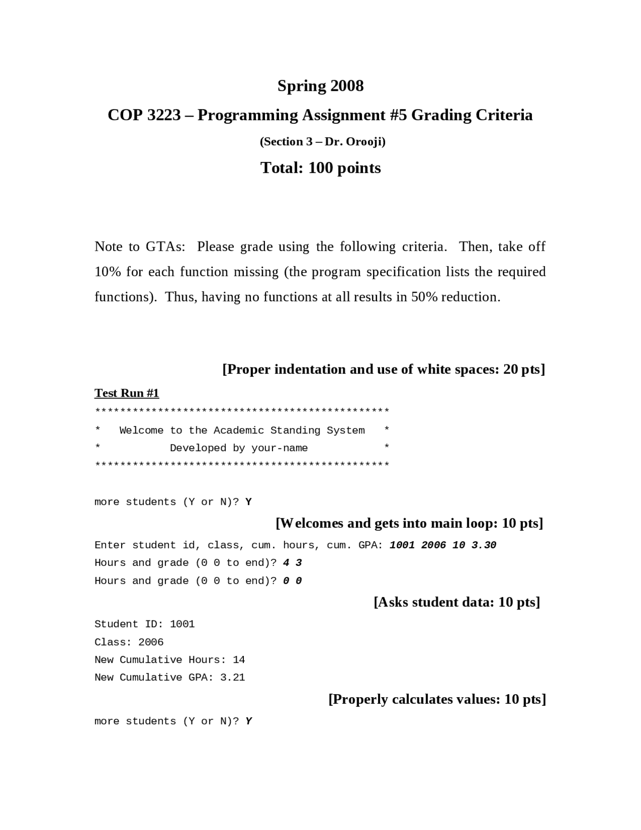Proper Indentation and Use of White Spaces | COP 3223 - Docsity