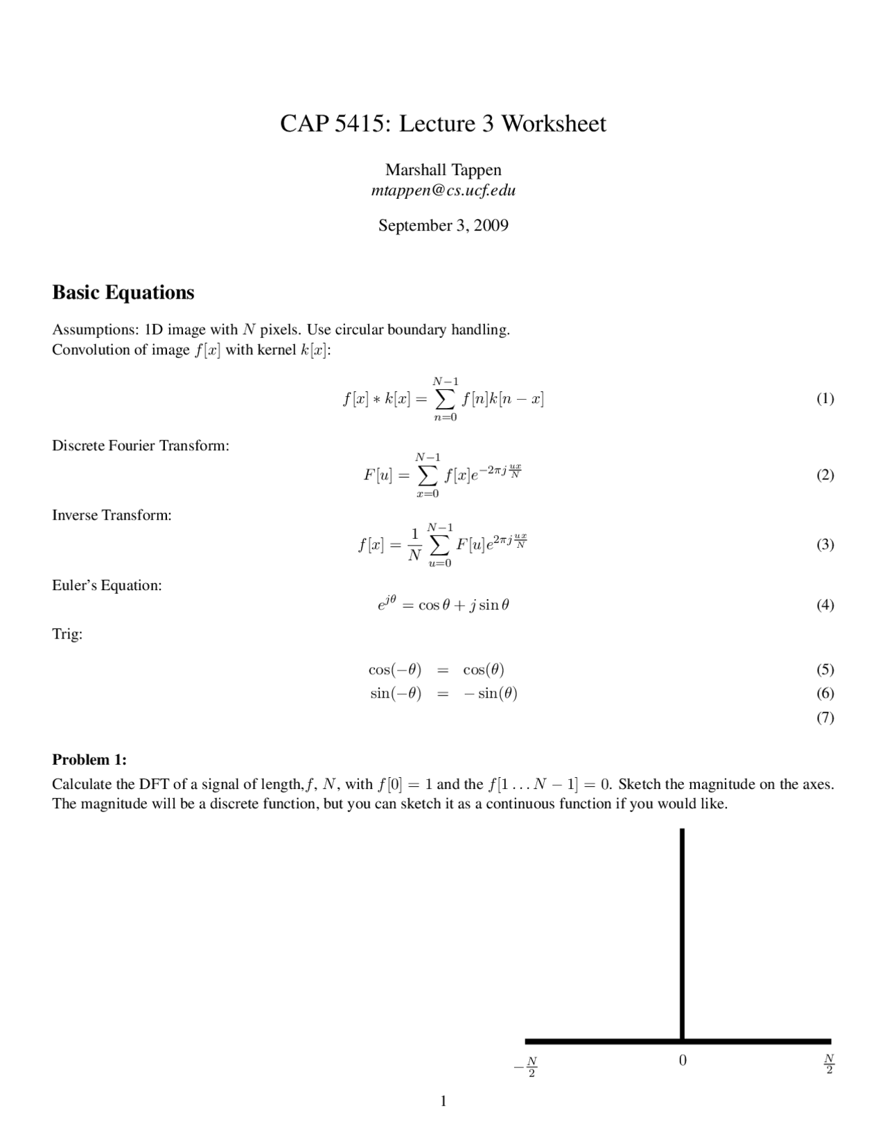 Basic Equation Lecture Notes Introduction To Computer Vision Cap