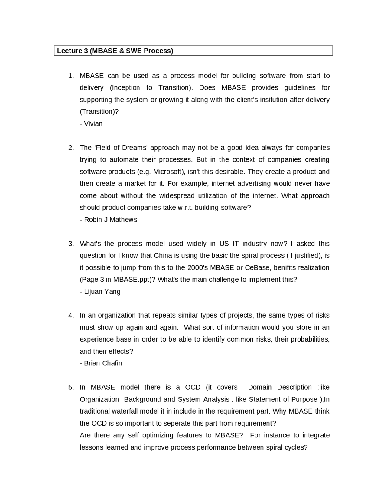 Lecture Notes On Mbase And Swe Process Sociological Theory I Soci