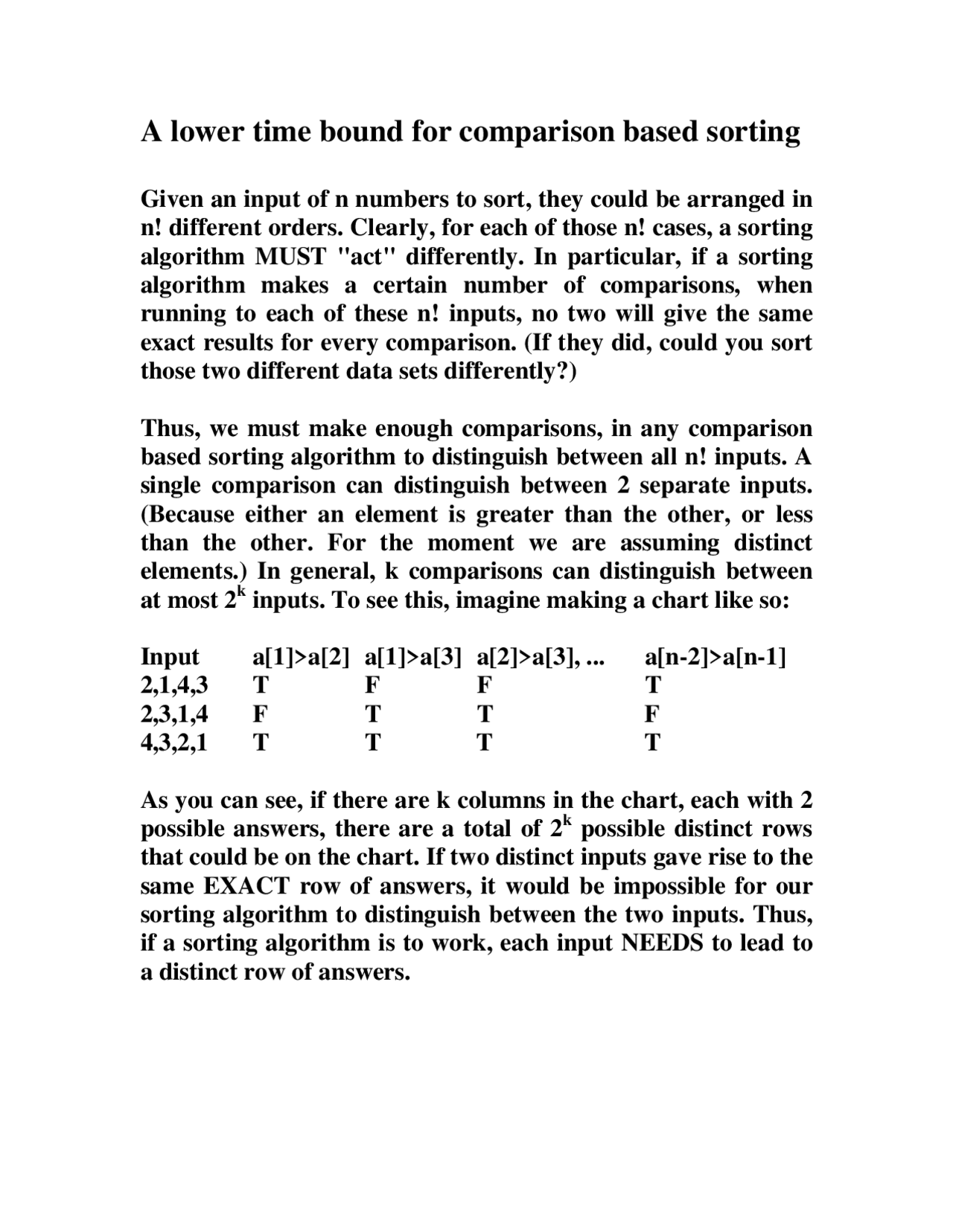 Lecture Notes on Comparison Based Sorting - Computer Science II | COP ...
