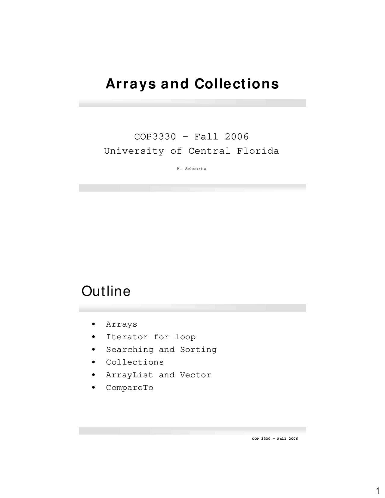 Arrays And Collections In Object Oriented Programming Cop 3330 Docsity 8624