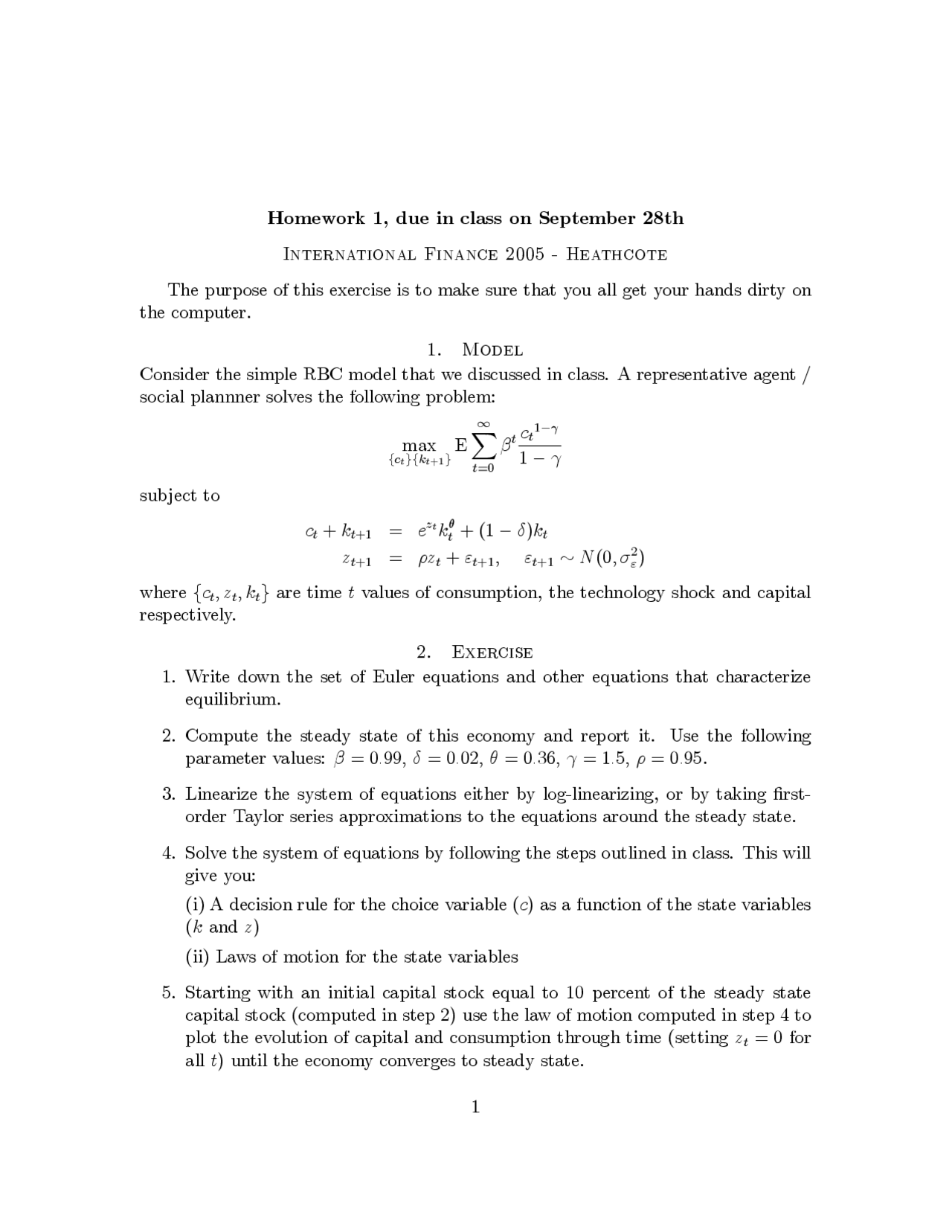 6 Questions For Assignment 1 International Macroeconomics And Finance