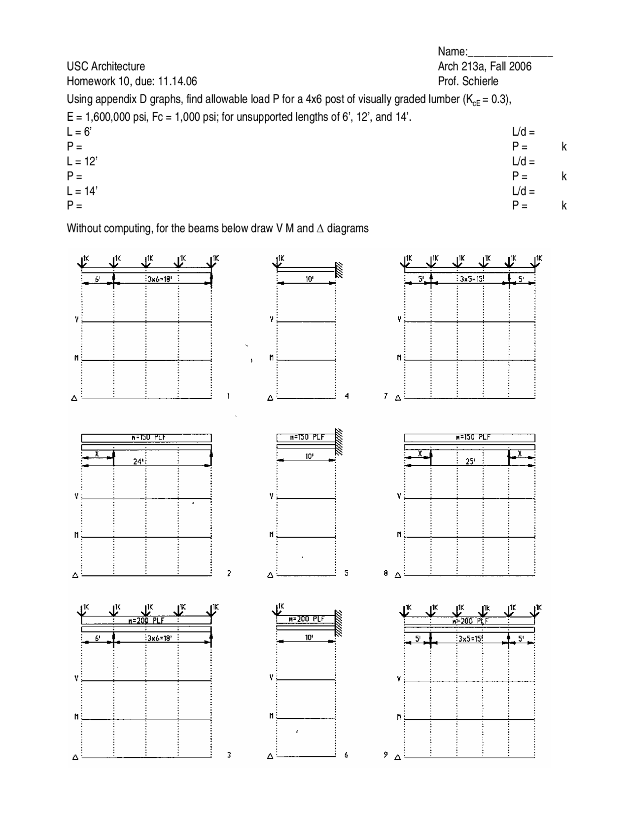 Homework 10 On Building Structures And Seismic Design Fall 2006