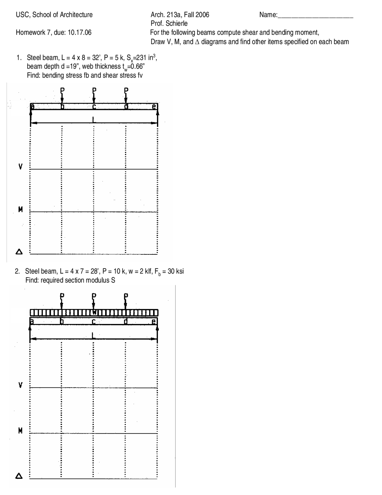 Homework 7 Building Structures And Seismic Design Arch 213a Docsity