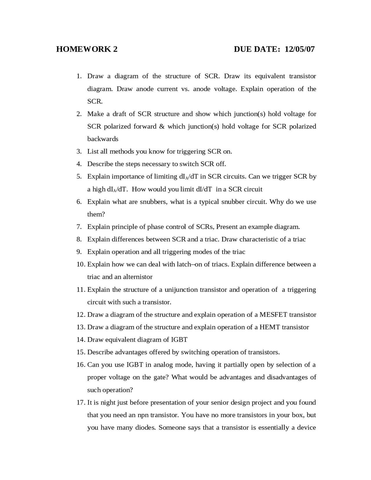 Homework 2 With 20 Questions Solid State Electronic Devices Ecen