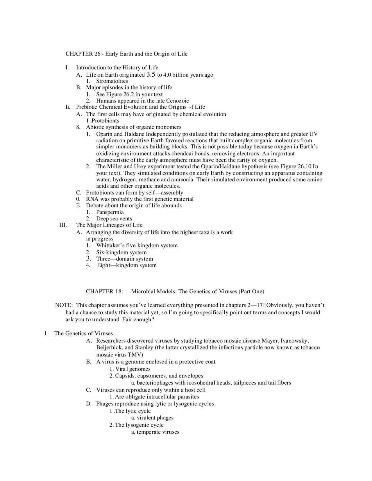 Early Earth And Origin Of Life Lecture Notes Bisc 120lg Docsity