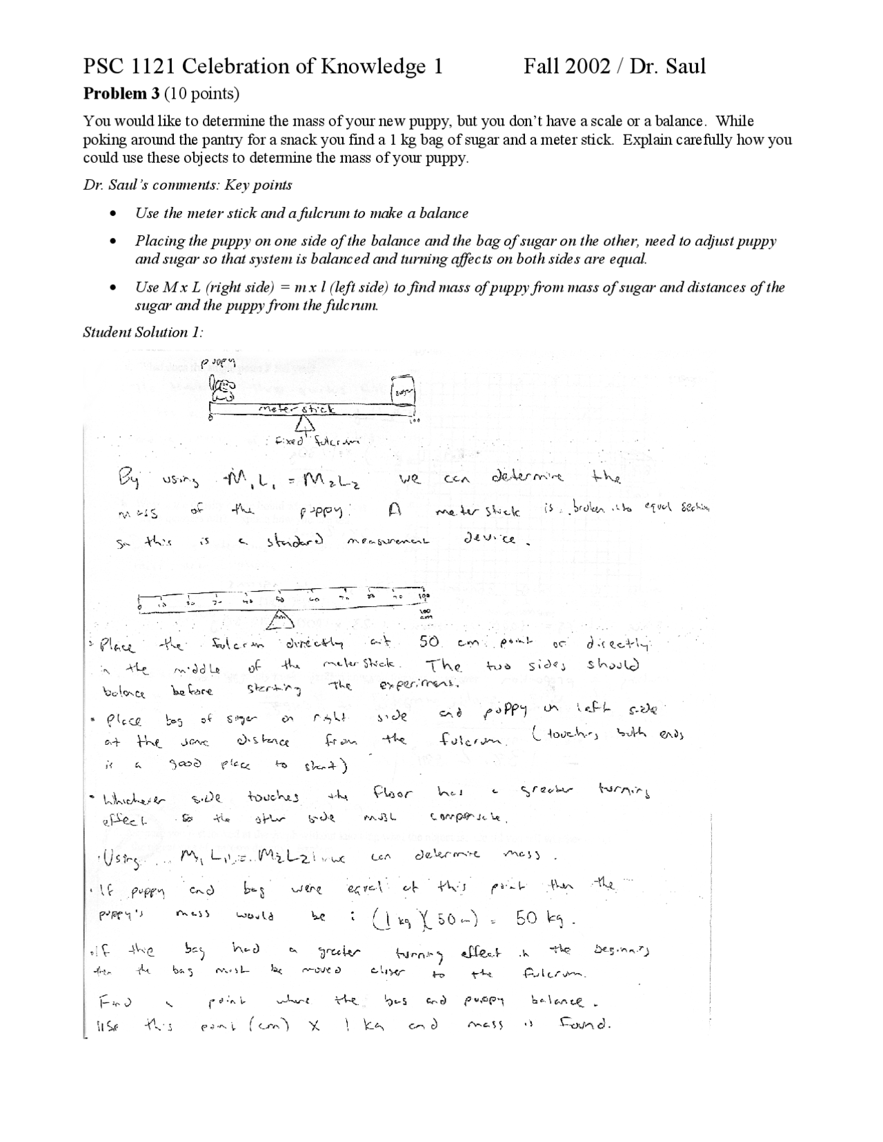 Homework Problems with Solutions | Physical Science | PSC 1121 ...