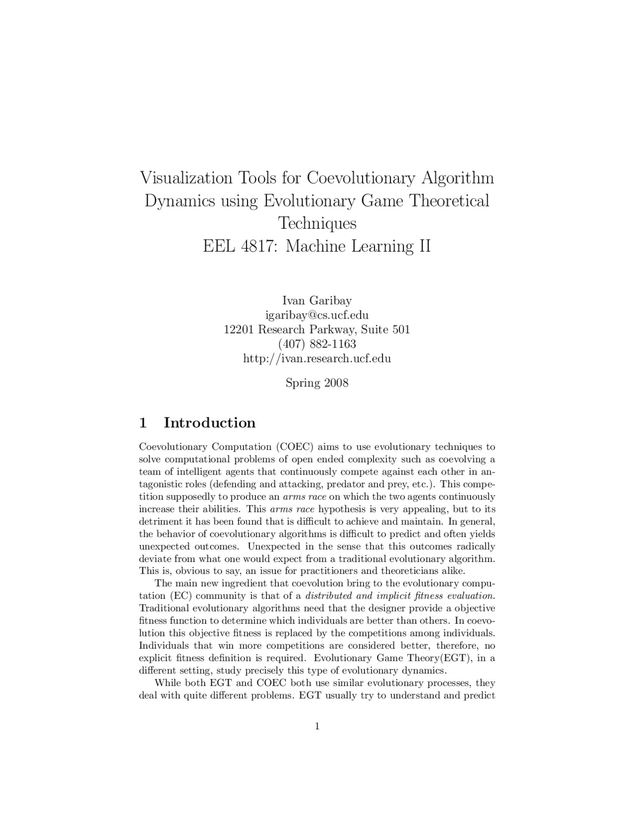 Visualization Tools For Coevolutionary Algorithm Dynamics Using Evolutionary Game Theoretical