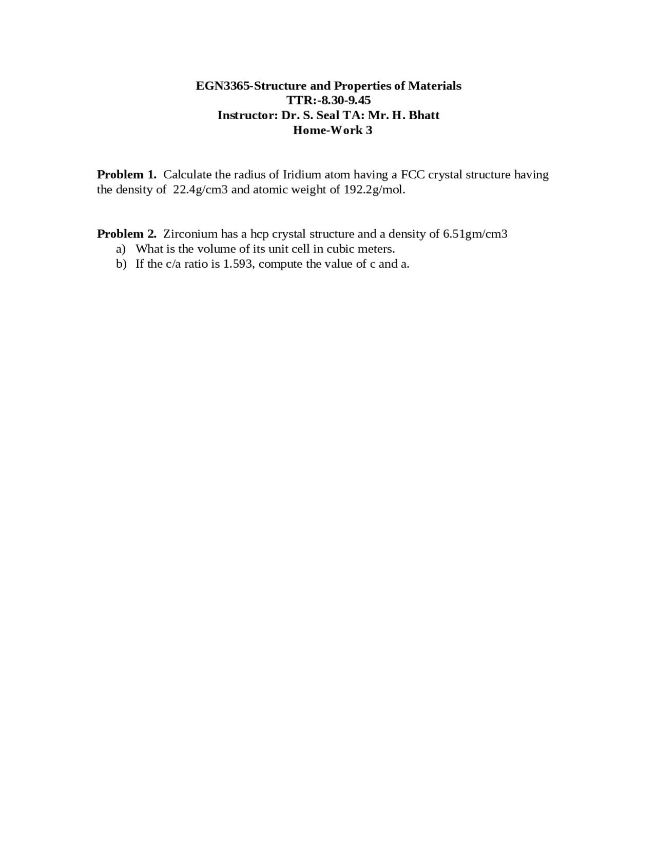 2 Solved Problems On Structure And Properties Of Material Homework 3