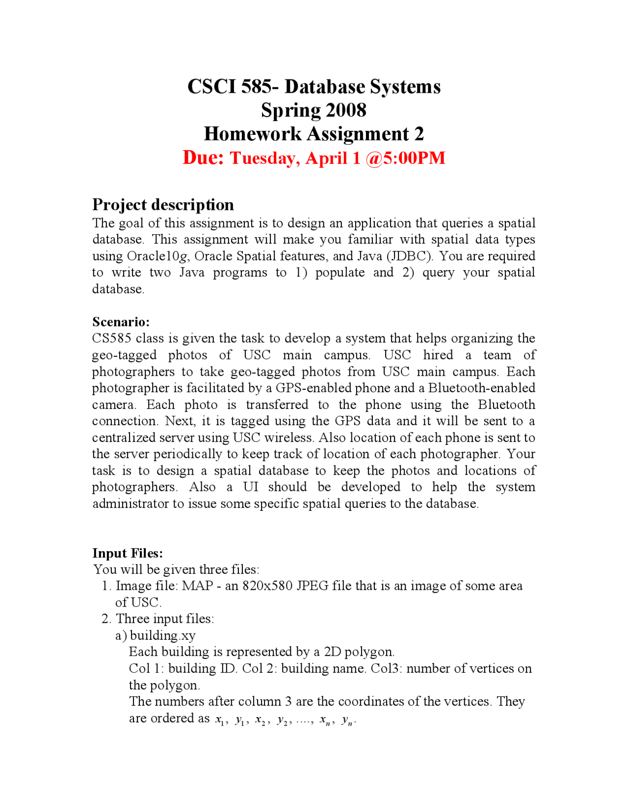Homework Assignment 2 Database Systems Csci 585 Docsity