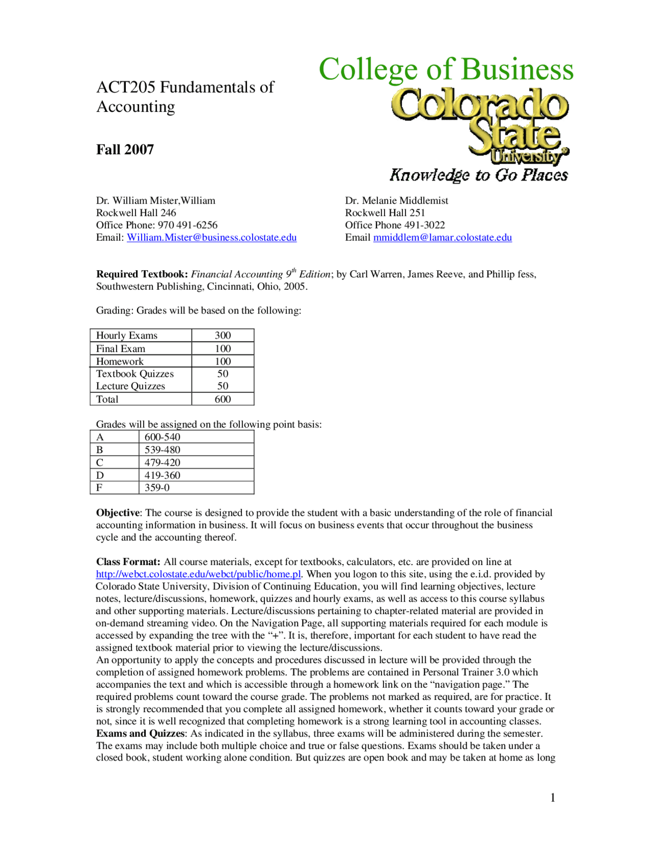 Syllabus For Fundamentals Of Accounting Act 205 Docsity