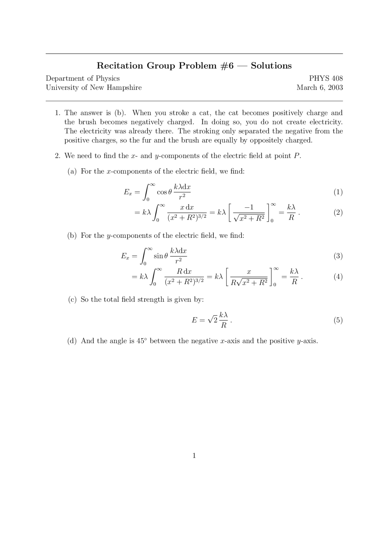 Solved Assignment 6 For General Physics Ii Phys 408 Docsity