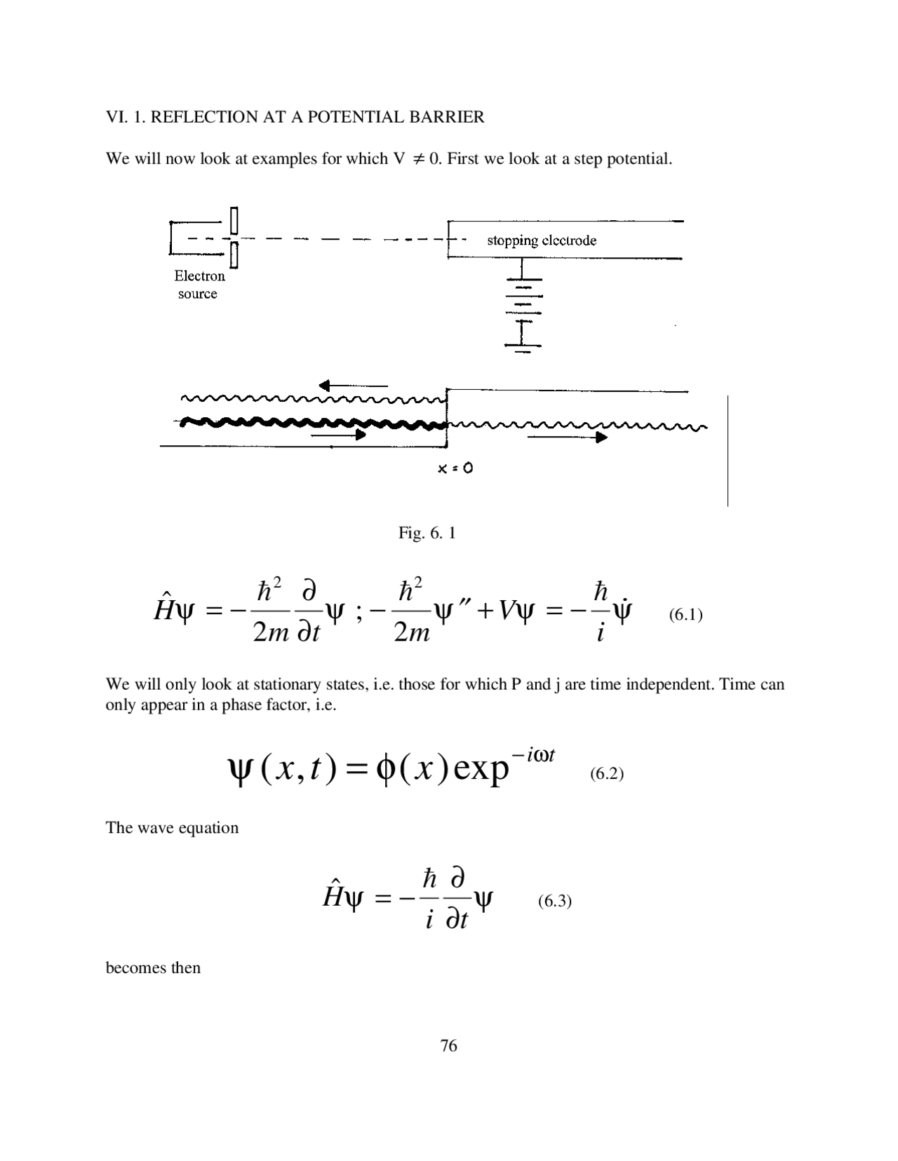 Reflection at a Potential Barrier - Lecture Notes | PH 451 | Study ...