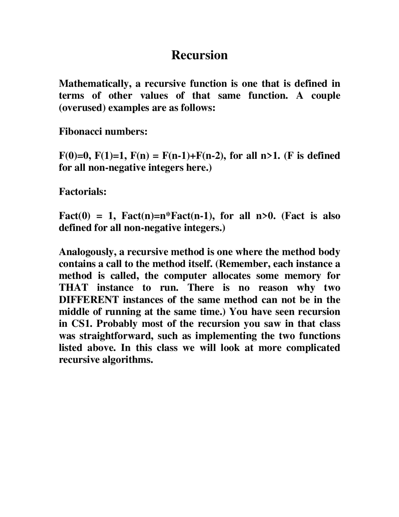 Recursion, Recursive Binary Search, Introduction to Towers of Hanoi | COP 3503 - Docsity
