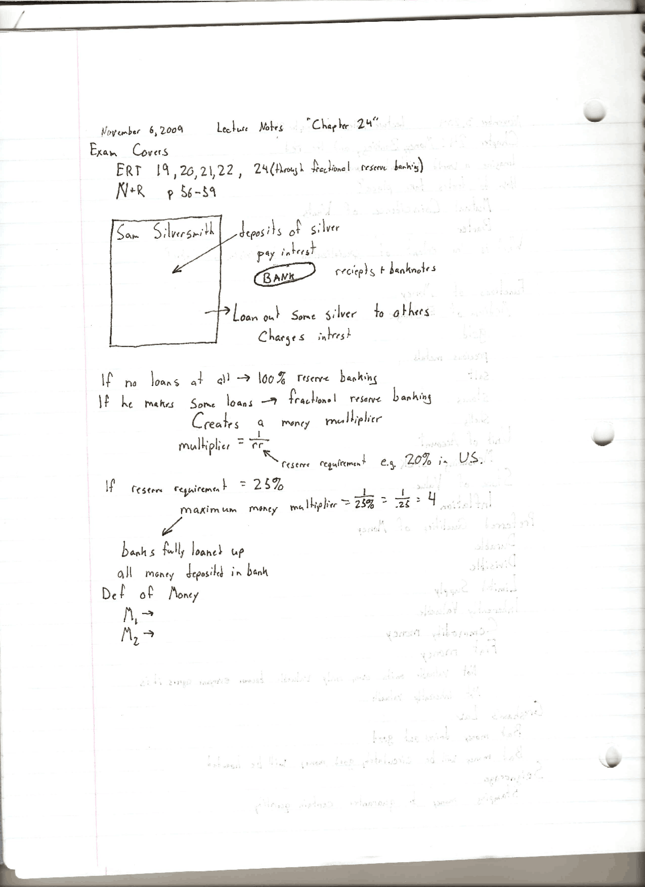 Handwritten Notes On Fractional Reserve Banking Econ 004 Docsity