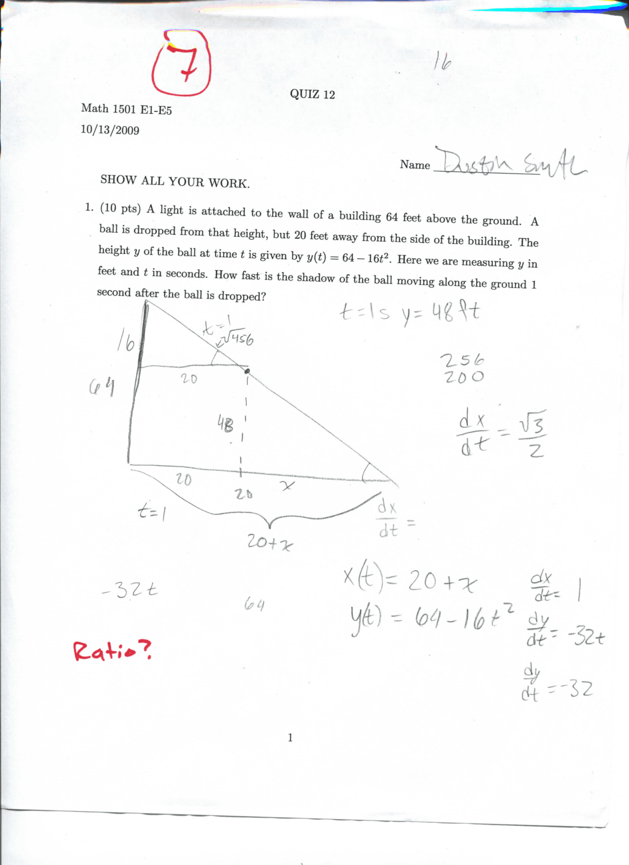 Quiz 12 With Solution Calculus 1 Math 1501 Docsity