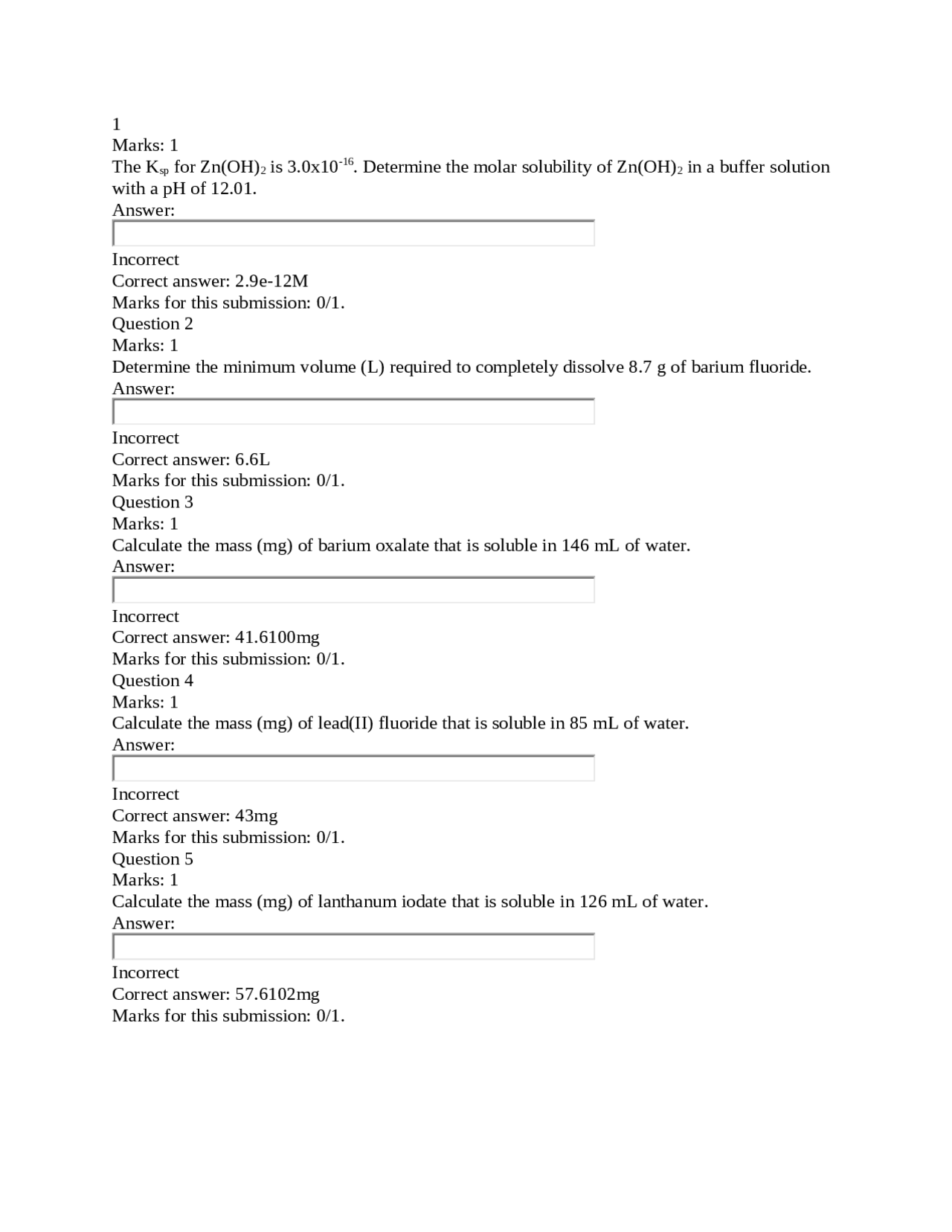5 Questions On Introduction To Chemistry Ii With Answers Quiz Che