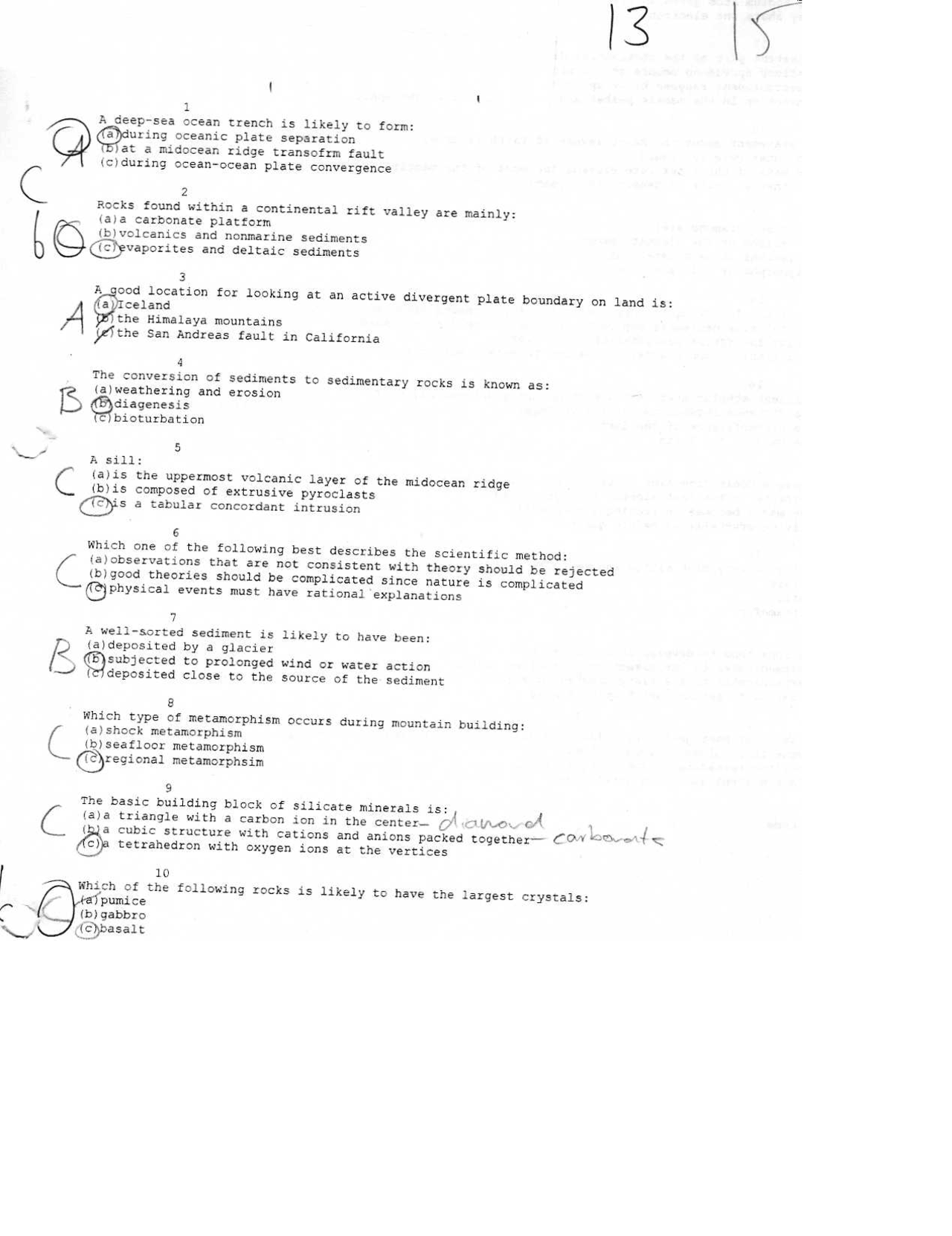 10 Mcqs For Exam 1 With Answers Principles Of Geology Geol 101
