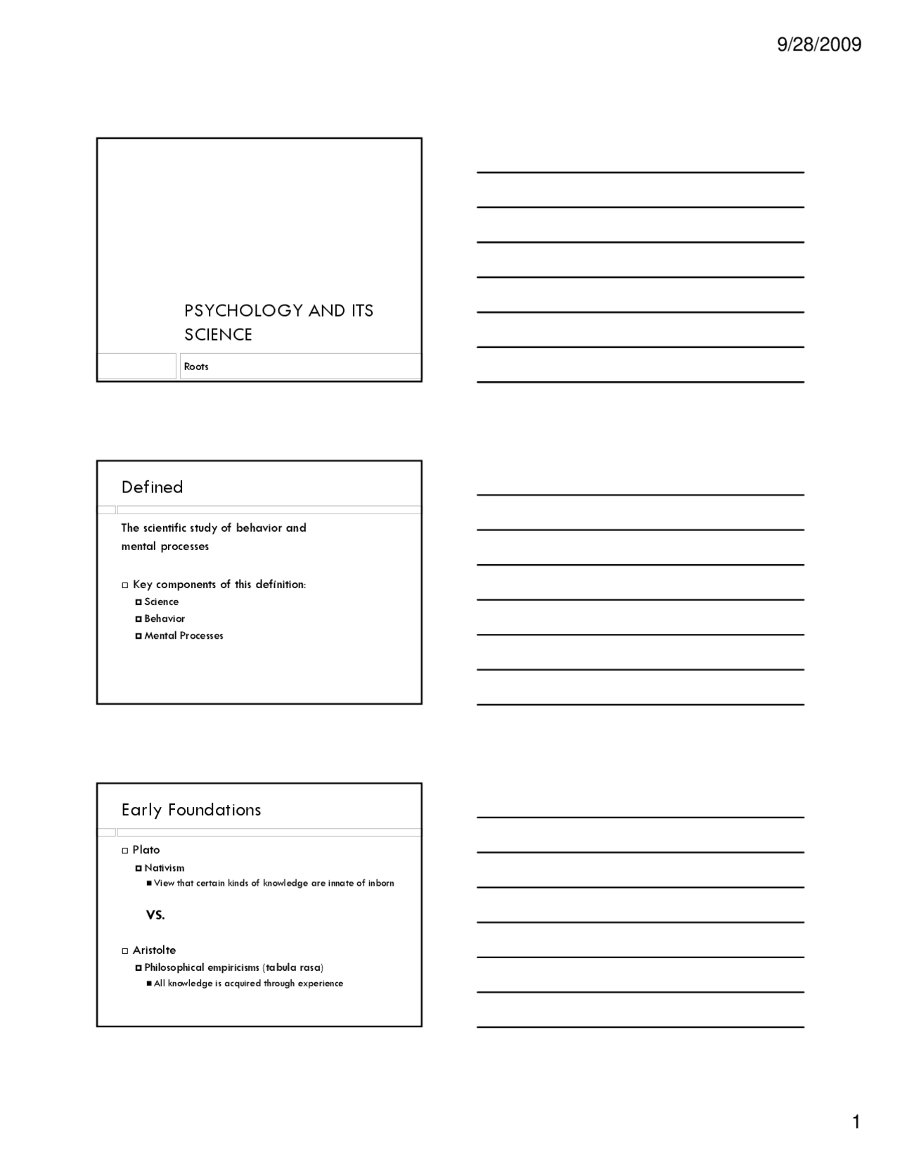 Psychology and its Science of General Psychology - Class Notes | PSYC ...