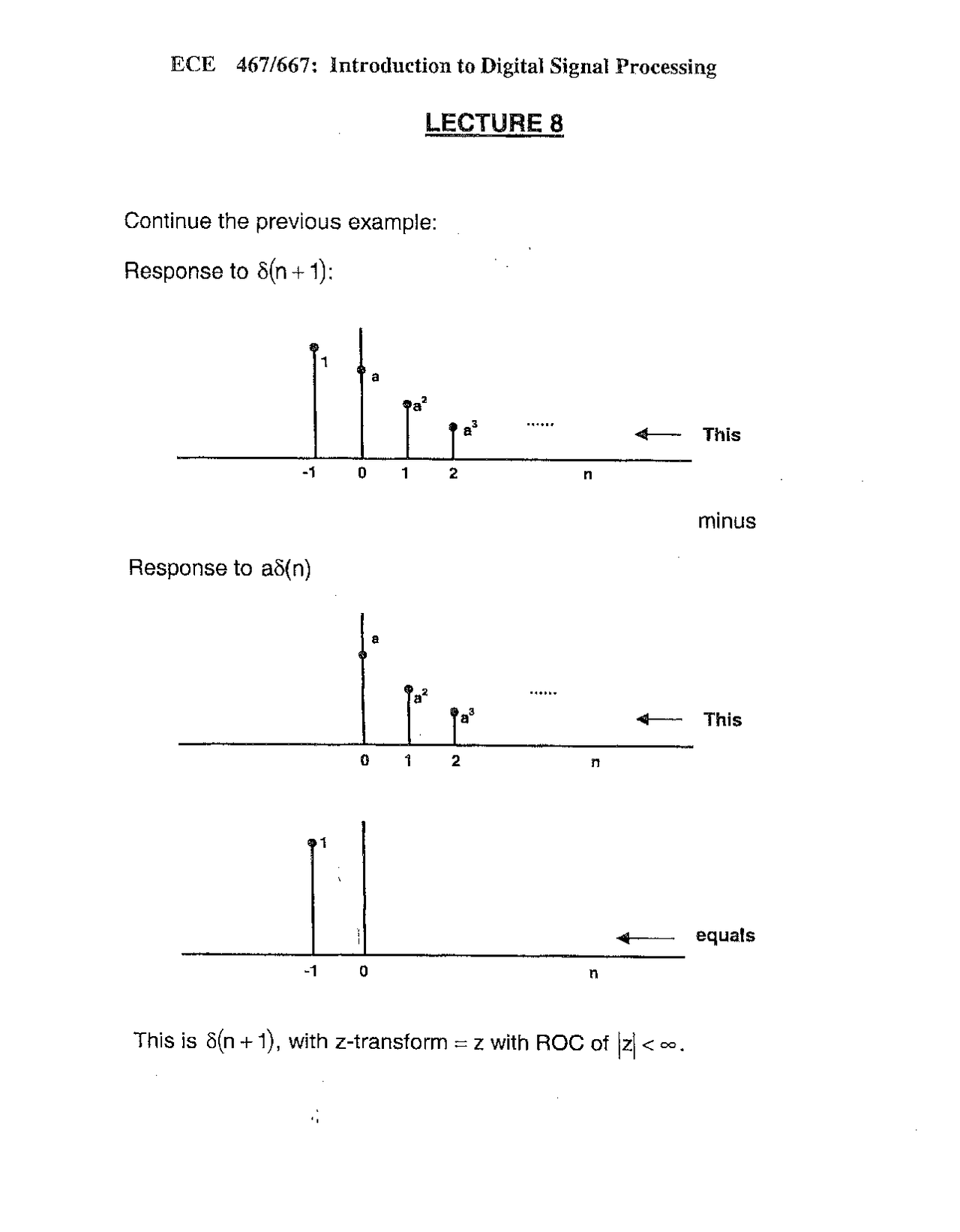 ROC of z-transforms - Introduction to Digital Signal Processing | E C E ...