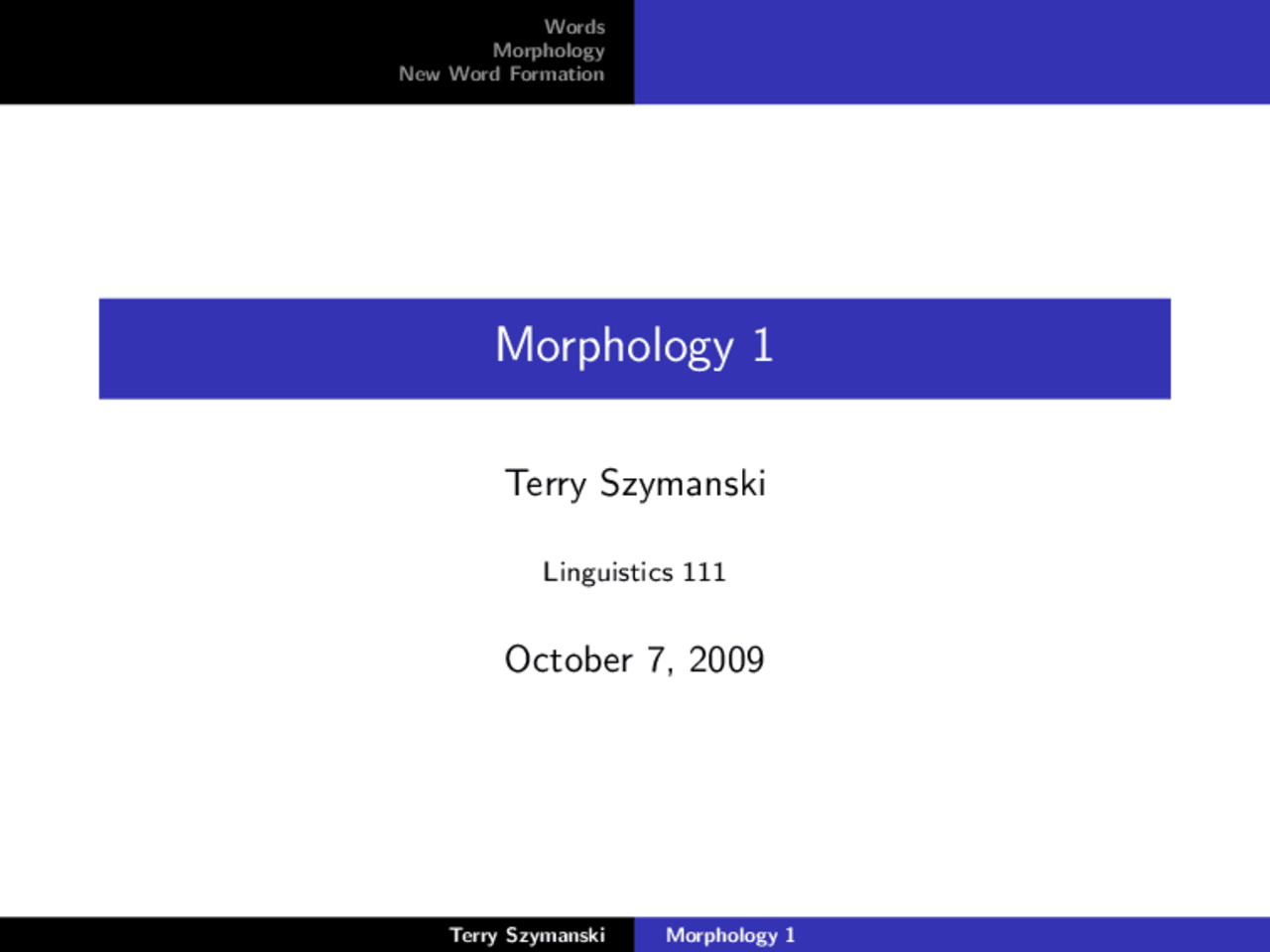 Slides For What Is Word Introduction To Language Ling 111 Docsity