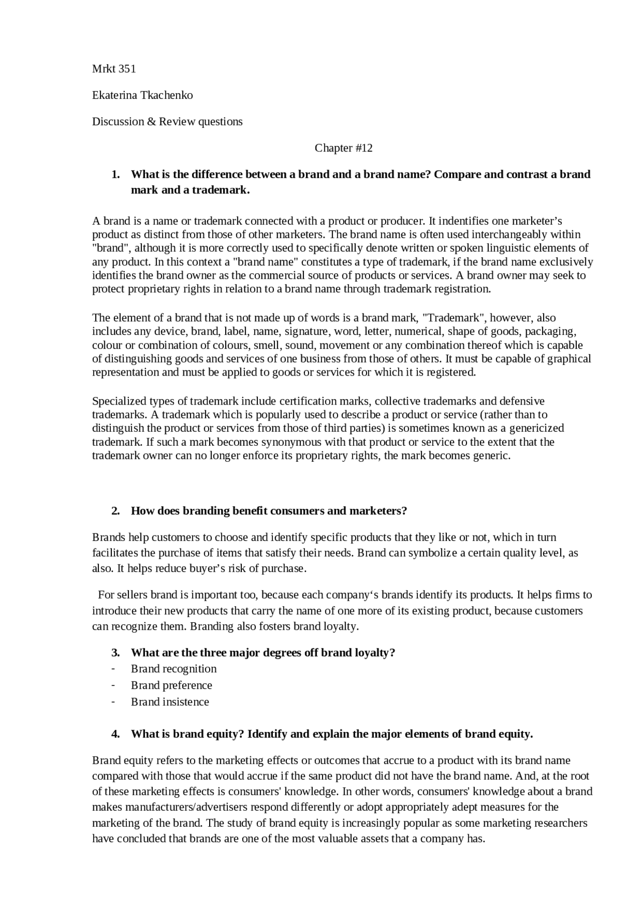 Brand Names, Brand Mark and Trademark - Notes - Marketing Principles ...