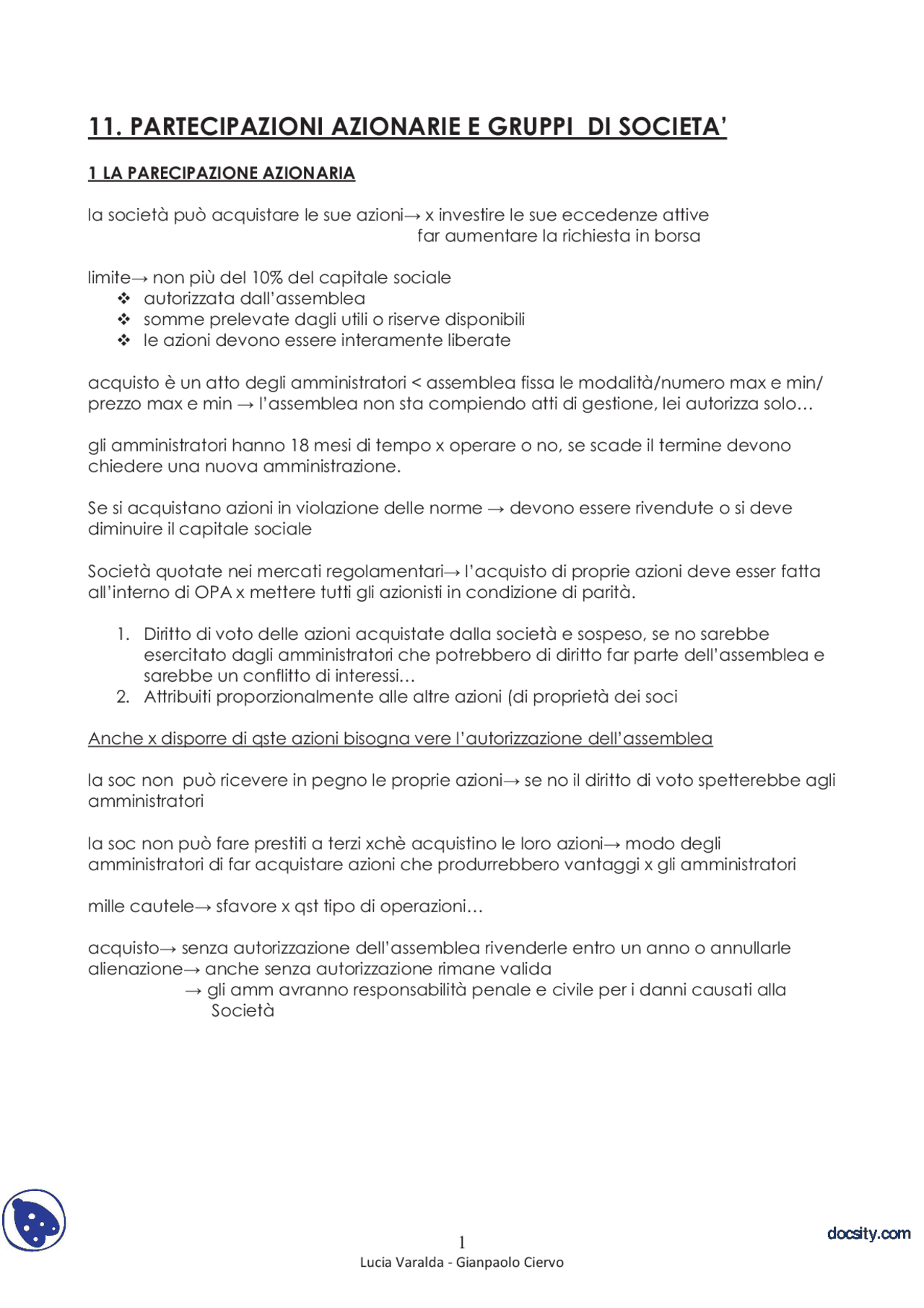 Diritto Commerciale Parte 4 Docsity