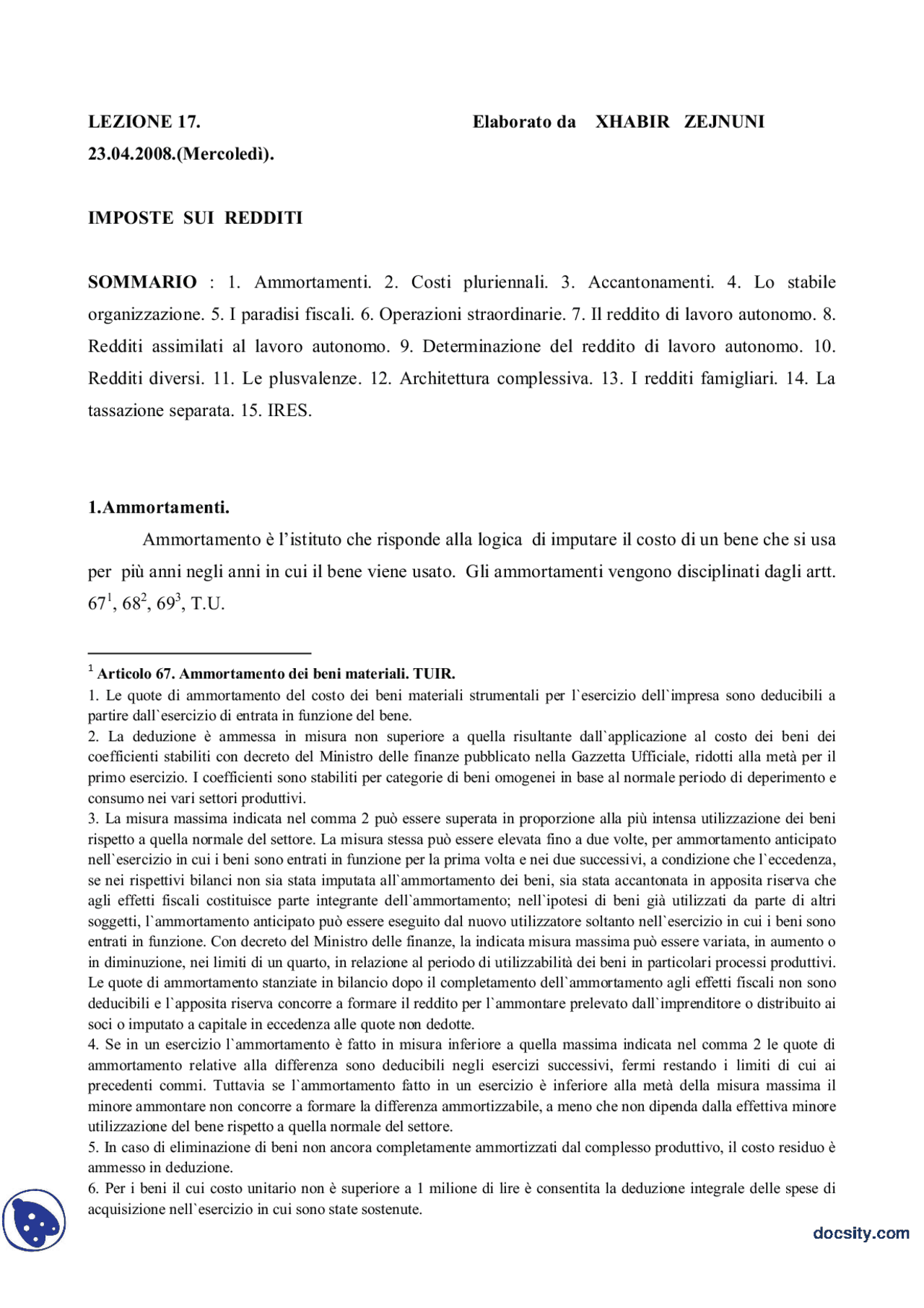 Appunti Di Diritto Tributario Parte 7 Docsity