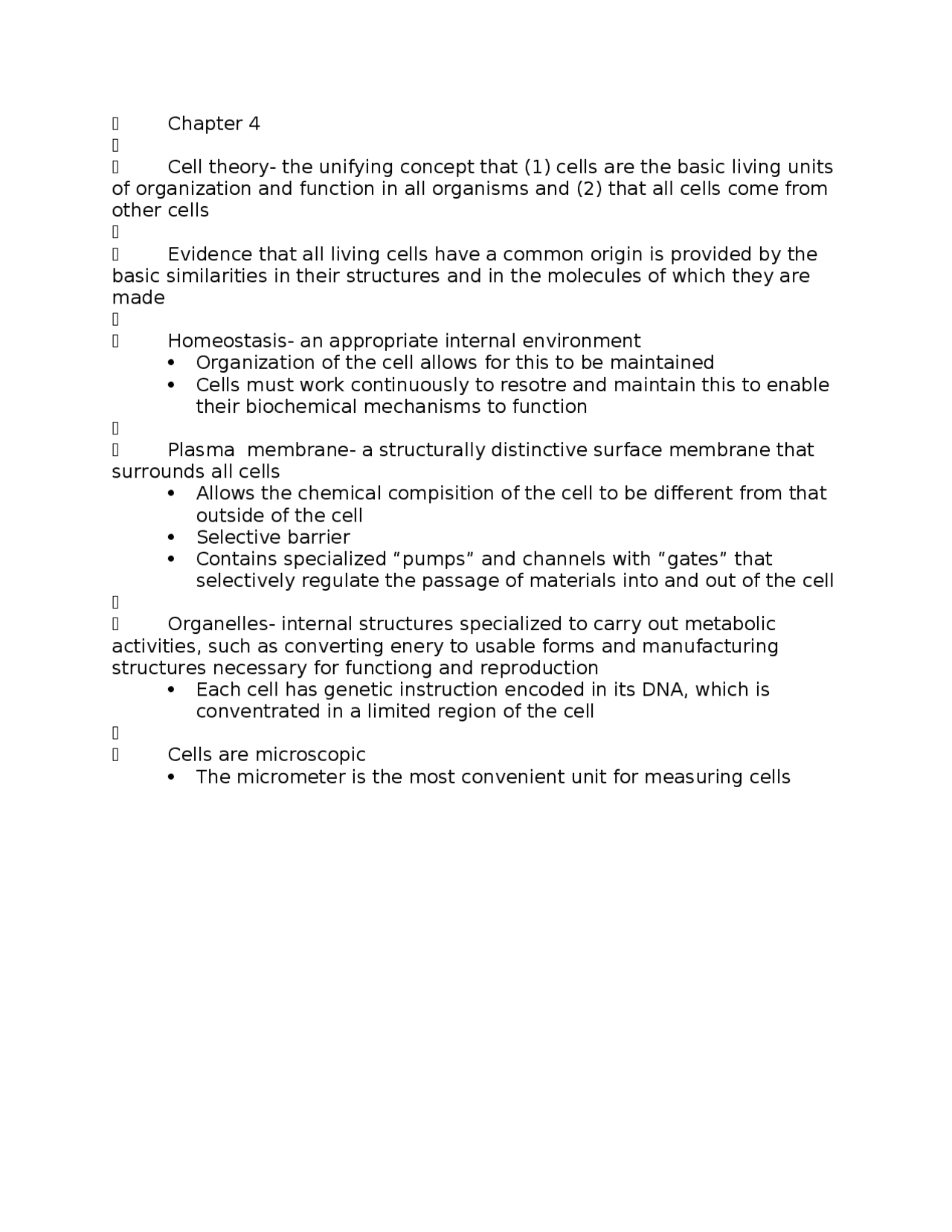 Cell Theory General Biology I Lecture Notes Bio 121 Docsity