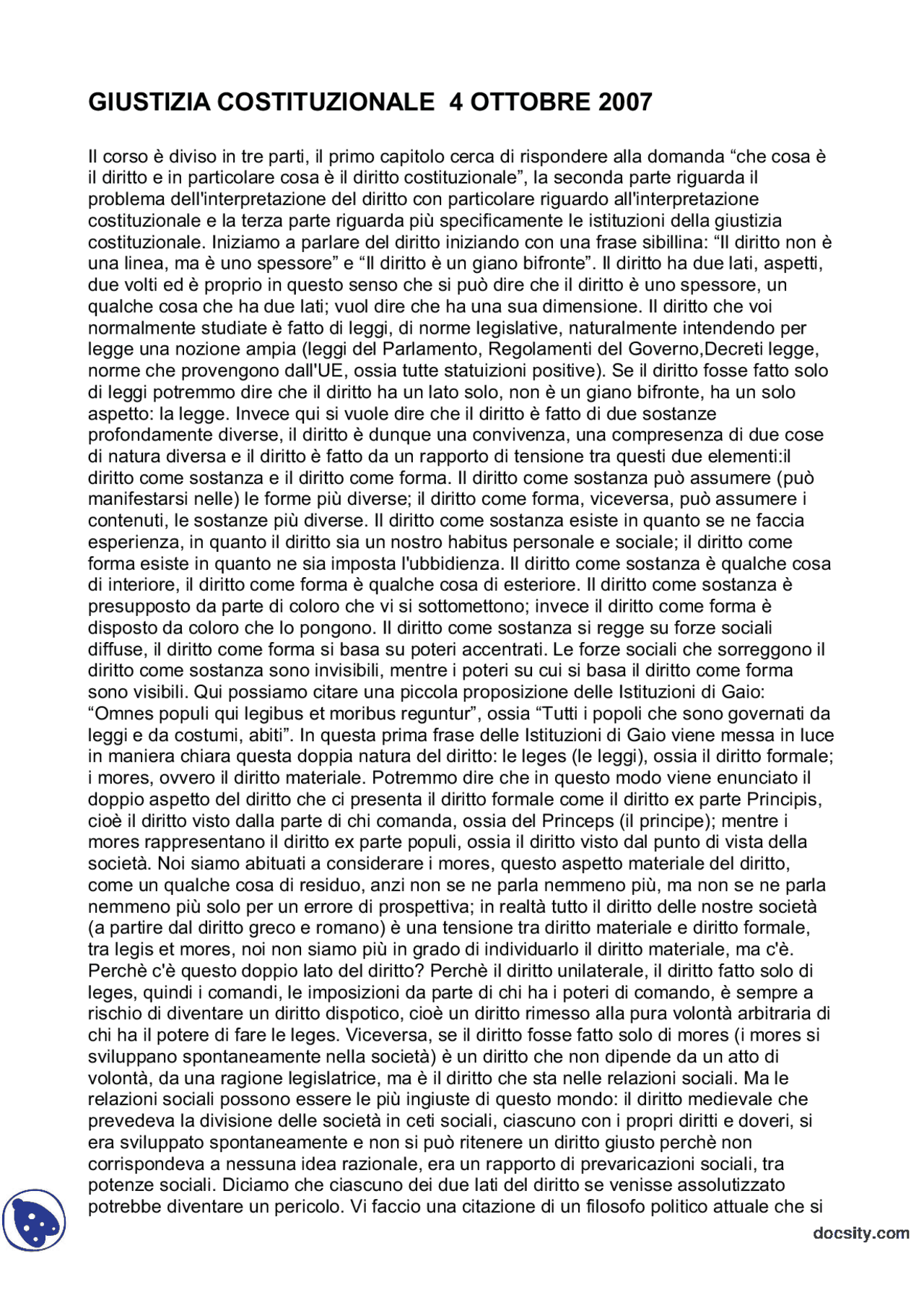 Appunti Di Giustizia Costituzionale Parte 1 Docsity